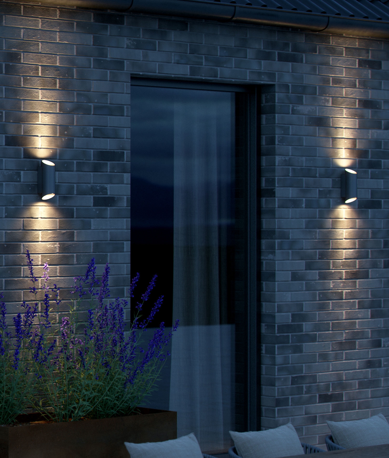 Architectural Outdoor Bi-Directional Wall Lamp - Upward & Downwards Light