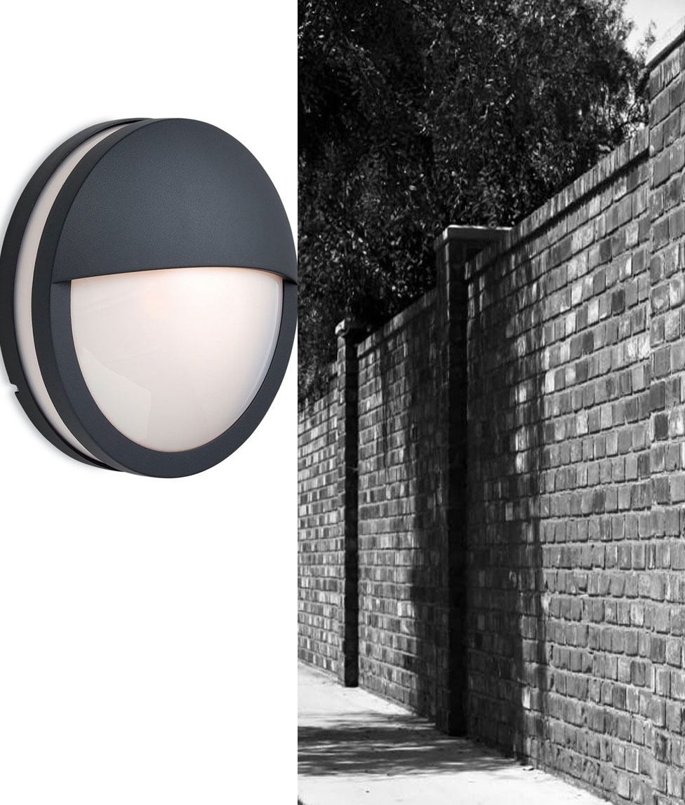Modern Exterior Wall Light with Graphite Frame - Special Price