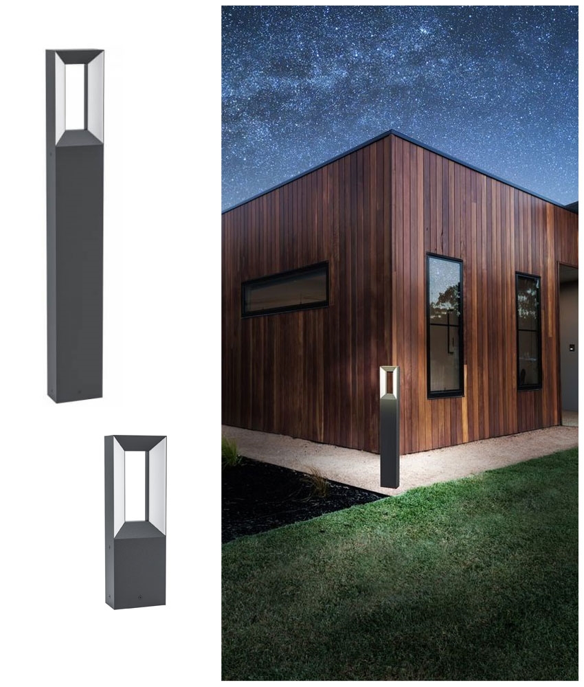 LED Modern LED Black Exterior Bollard - 2 Sizes