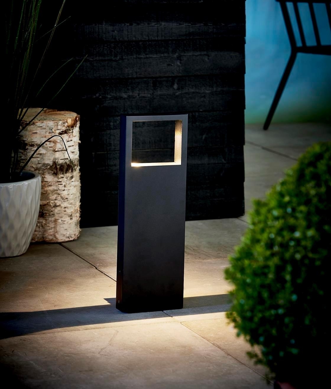 Modern Outdoor Wall Light - Black Frame Hidden LED. Lights up & down on ...