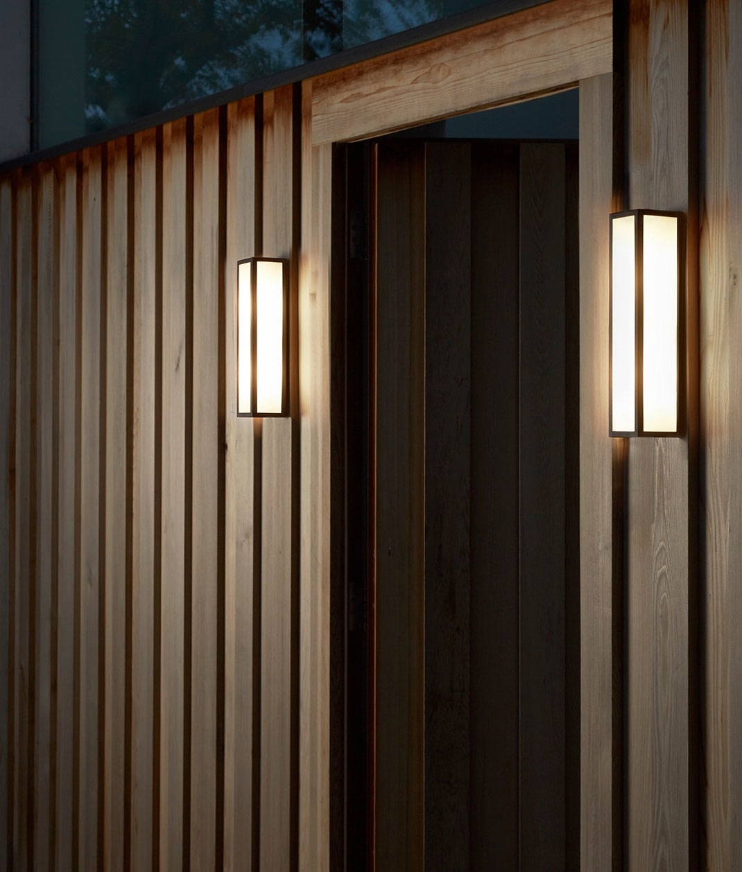 Outdoor Flush LED Wall Light with Frosted Glass Diffuser - Metal Frame