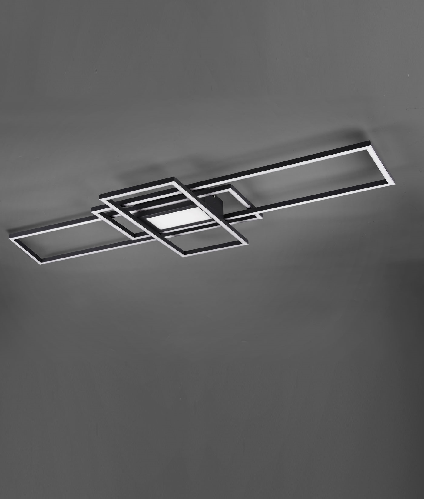 LED Black Flush Mounted Geometric Ceiling Light - Low Protrusion