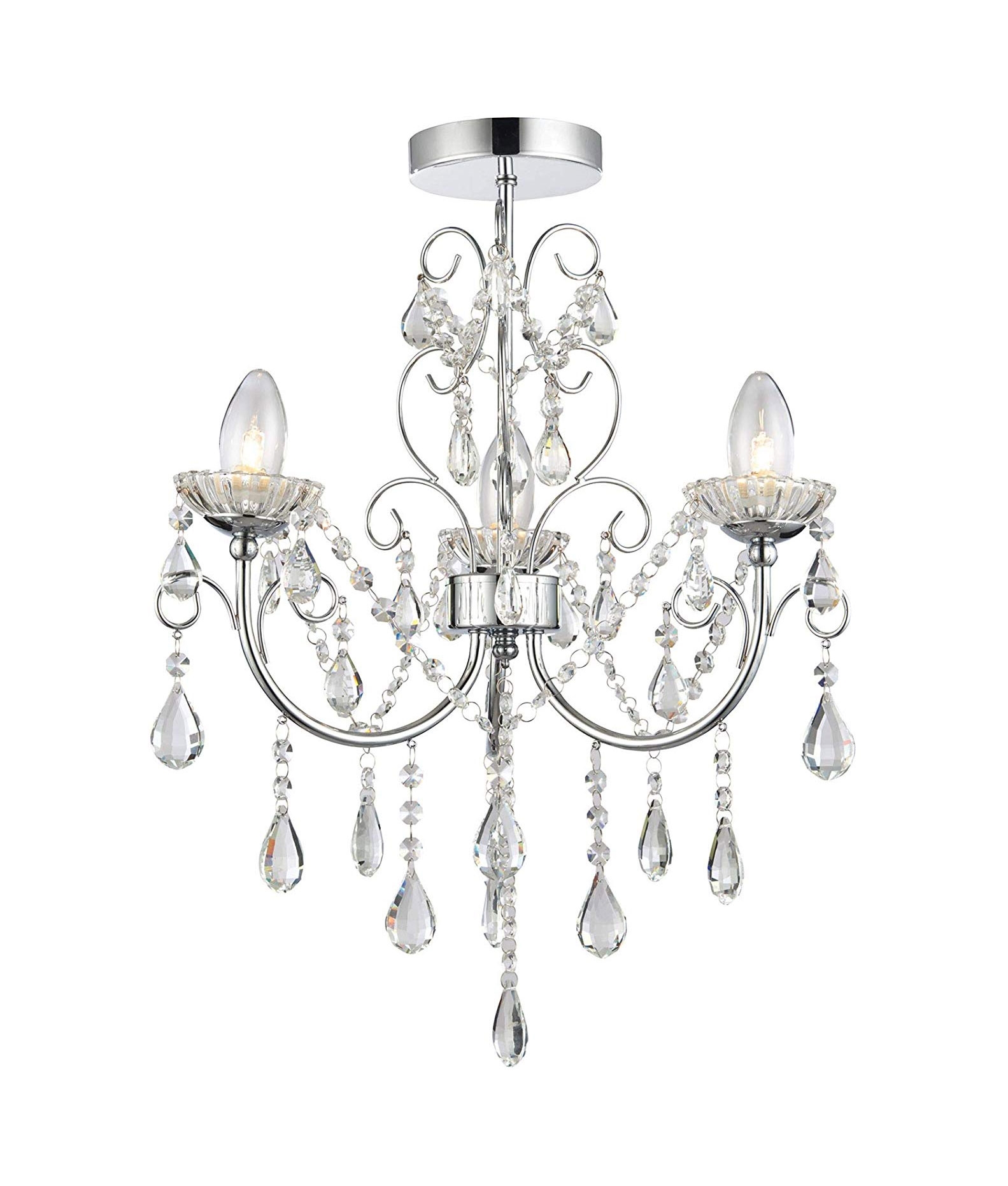 Bathroom Chandelier with Crystals IP44 Rated