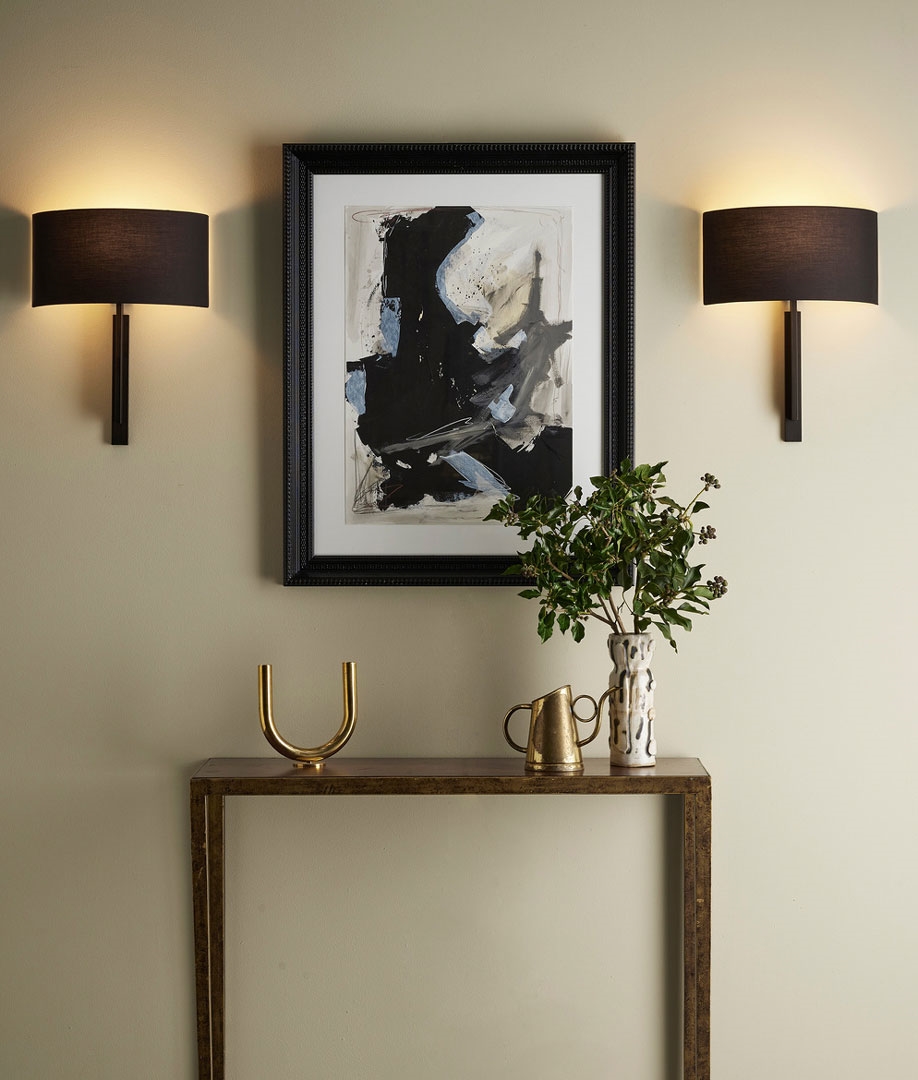 Wall Light - Flush Mounted - Low Profile with Wrap-Around Shade