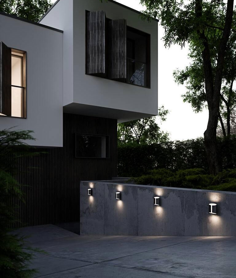 Exterior LED Up and Down Light with Slit Front Detail