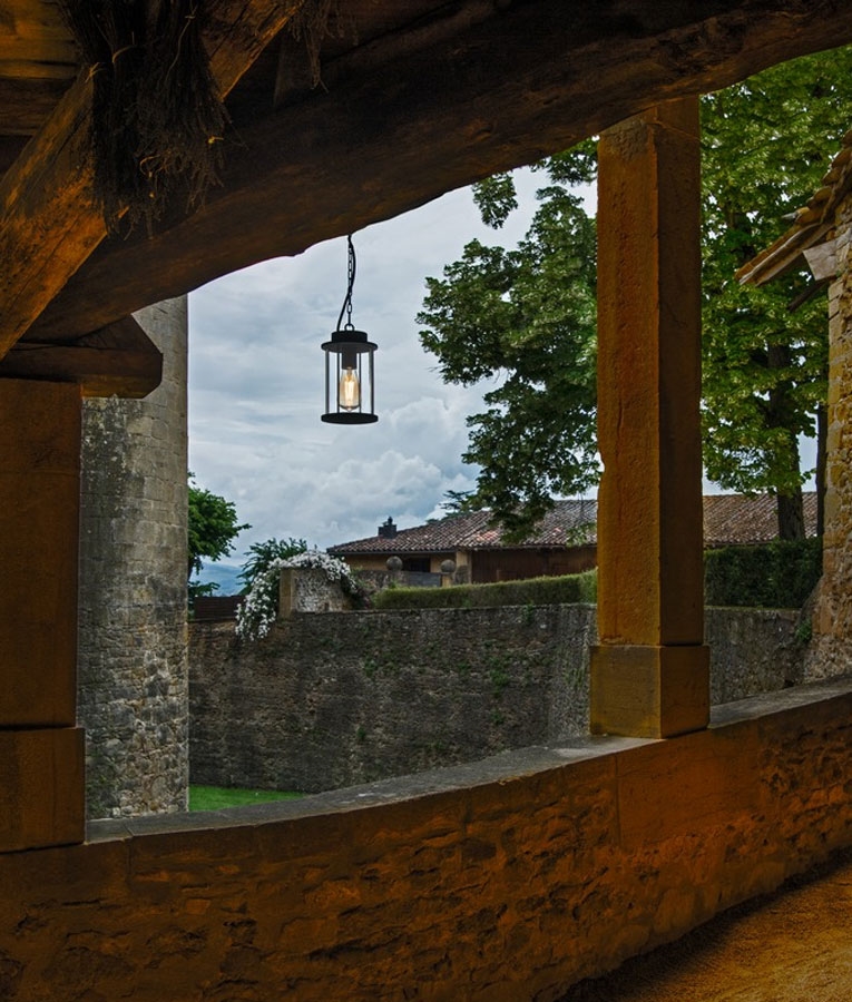 Anthracite Cylinder Exterior Chain Link Hanging Porch Lantern