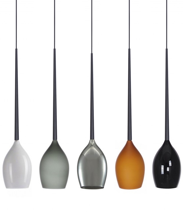 Glass Tear Drop Shaped Light Hanging Ceiling Light - 5 Colours