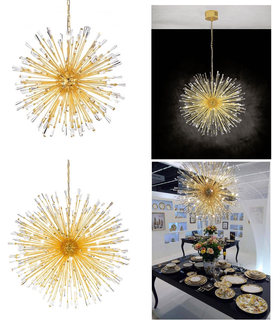 Crystal Explosion Gold Pendants - 680mm or 980mm Diameters