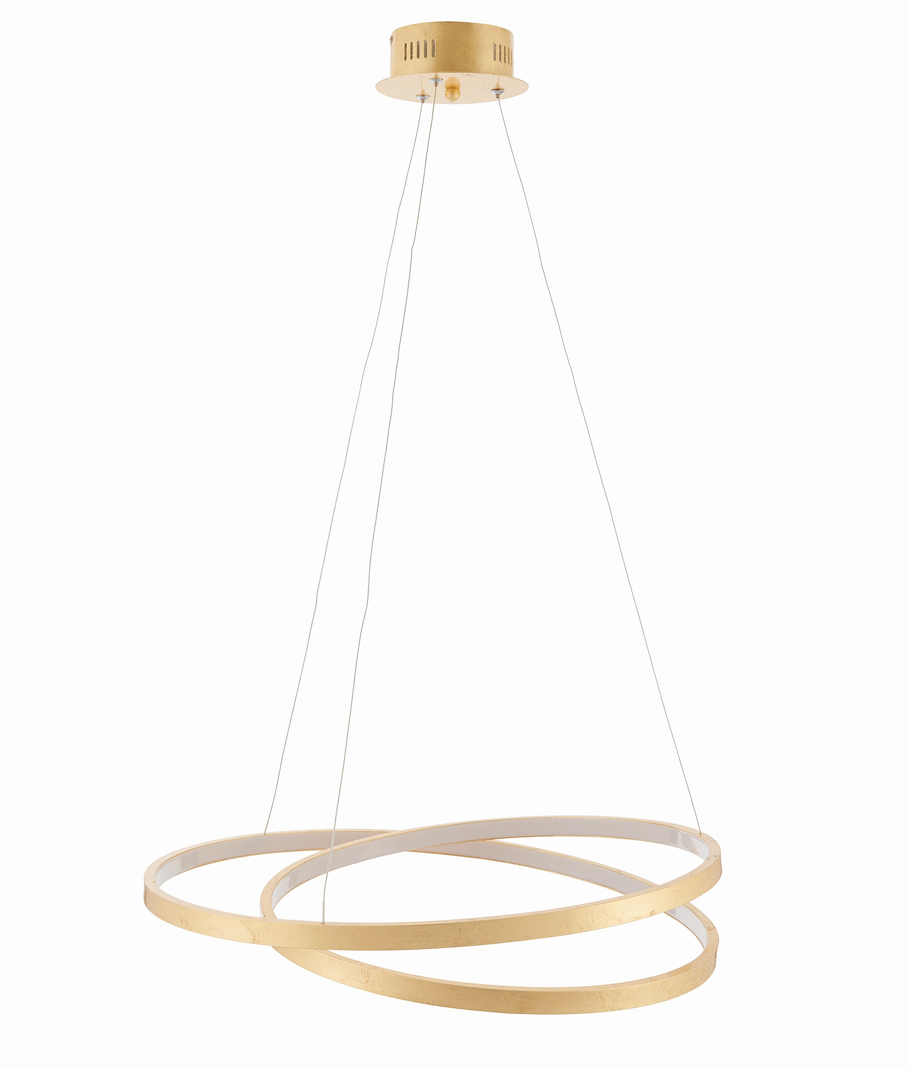 Wire Suspended Light - Sculptural Gold Leaf Loop Pendant Light ...