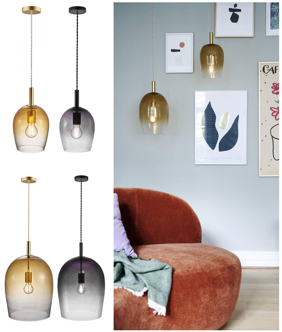 Graduated Coloured Glass Pendant in Three Sizes