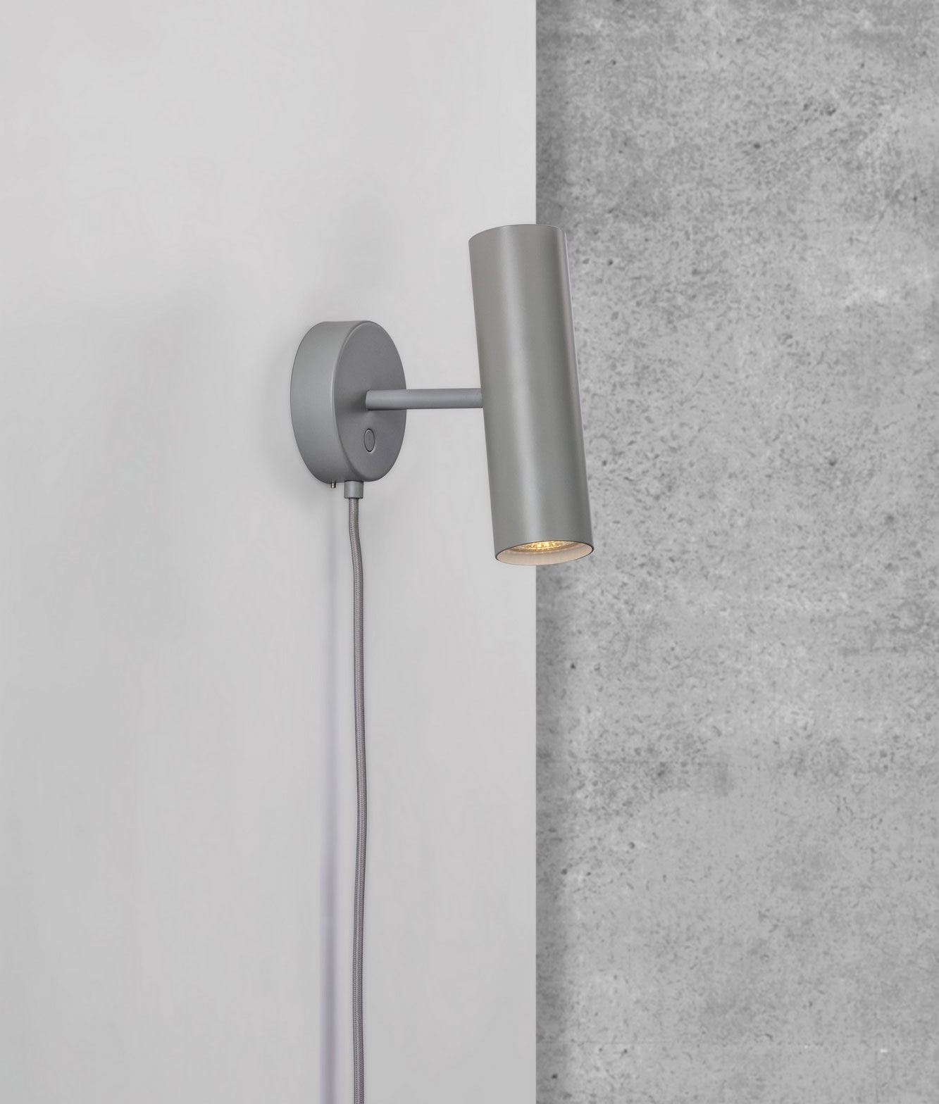 Tubular Switched Adjustable Wall Spotlight in 4 Finishes