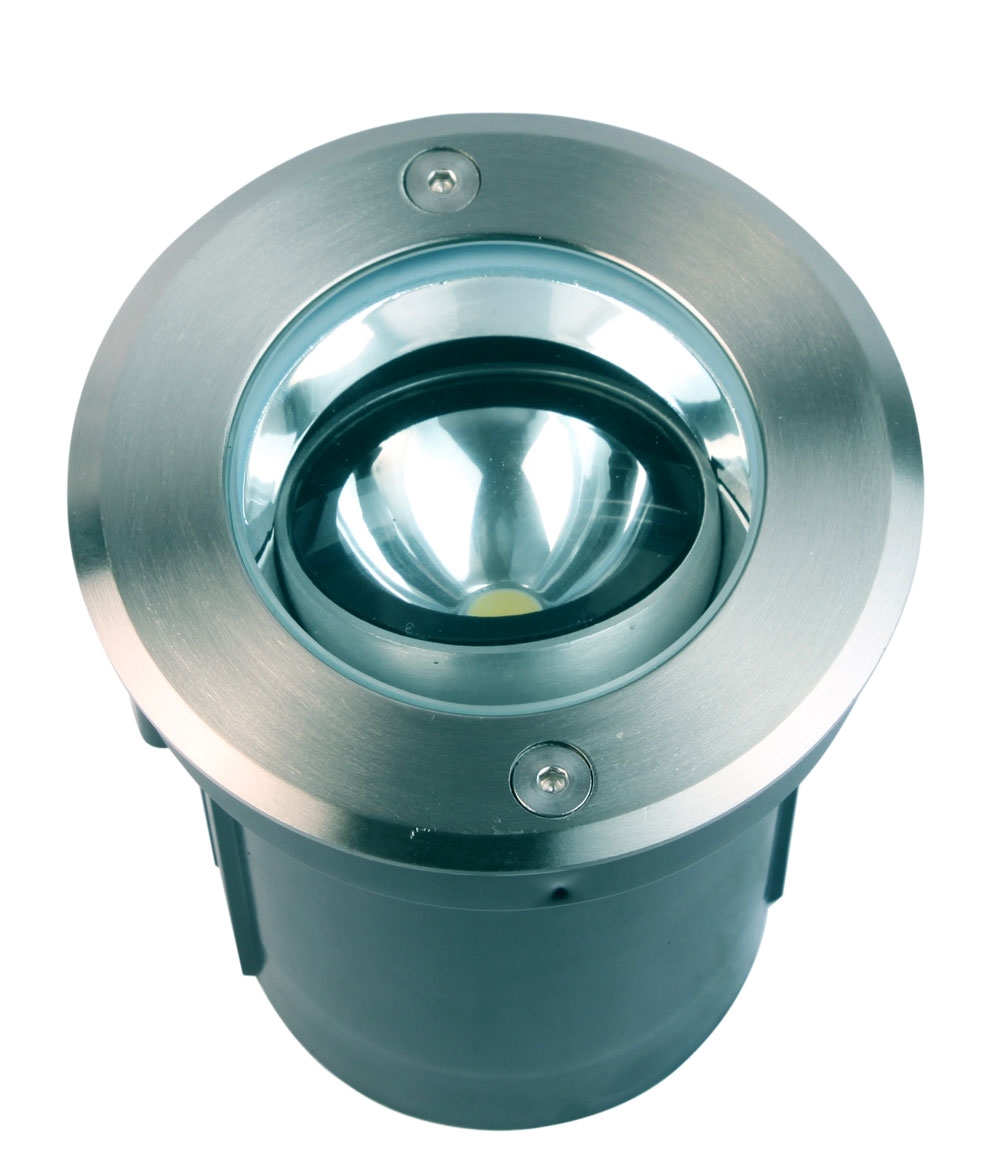 Drive Over Recessed LED Ground Light - Adjustable Angle - Stainless Steel