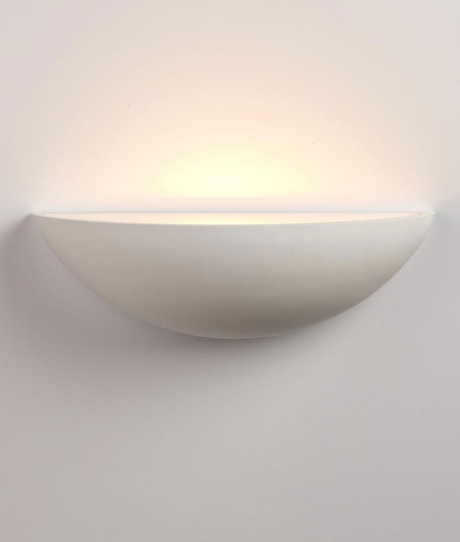 Half Moon Up Lit Plaster Wall Light - Can Be Painted
