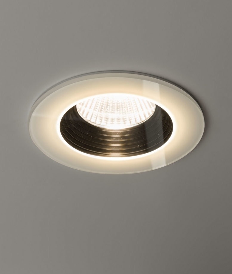 Stunning Round Glass LED Bathroom Downlights in Black or White ...