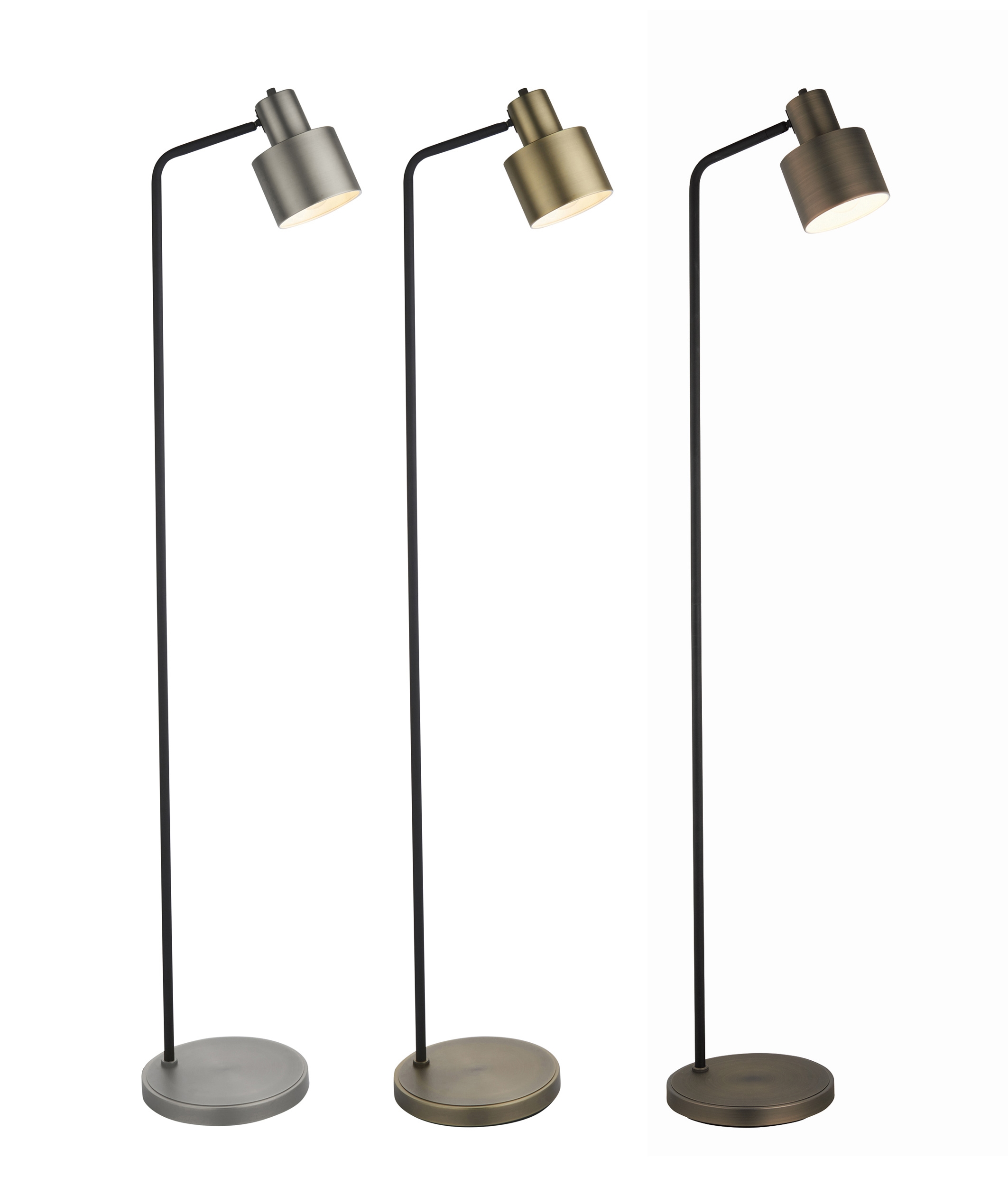 Vintage Industrial Modern Task Floor Light - 3 Finishes
