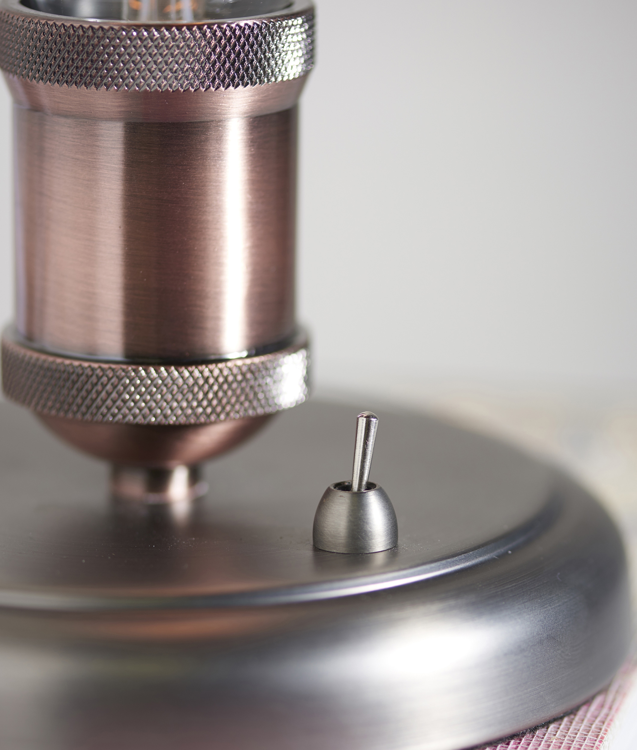 Industrial Table Top Lamp With Toggle Switch - Pewter & Copper