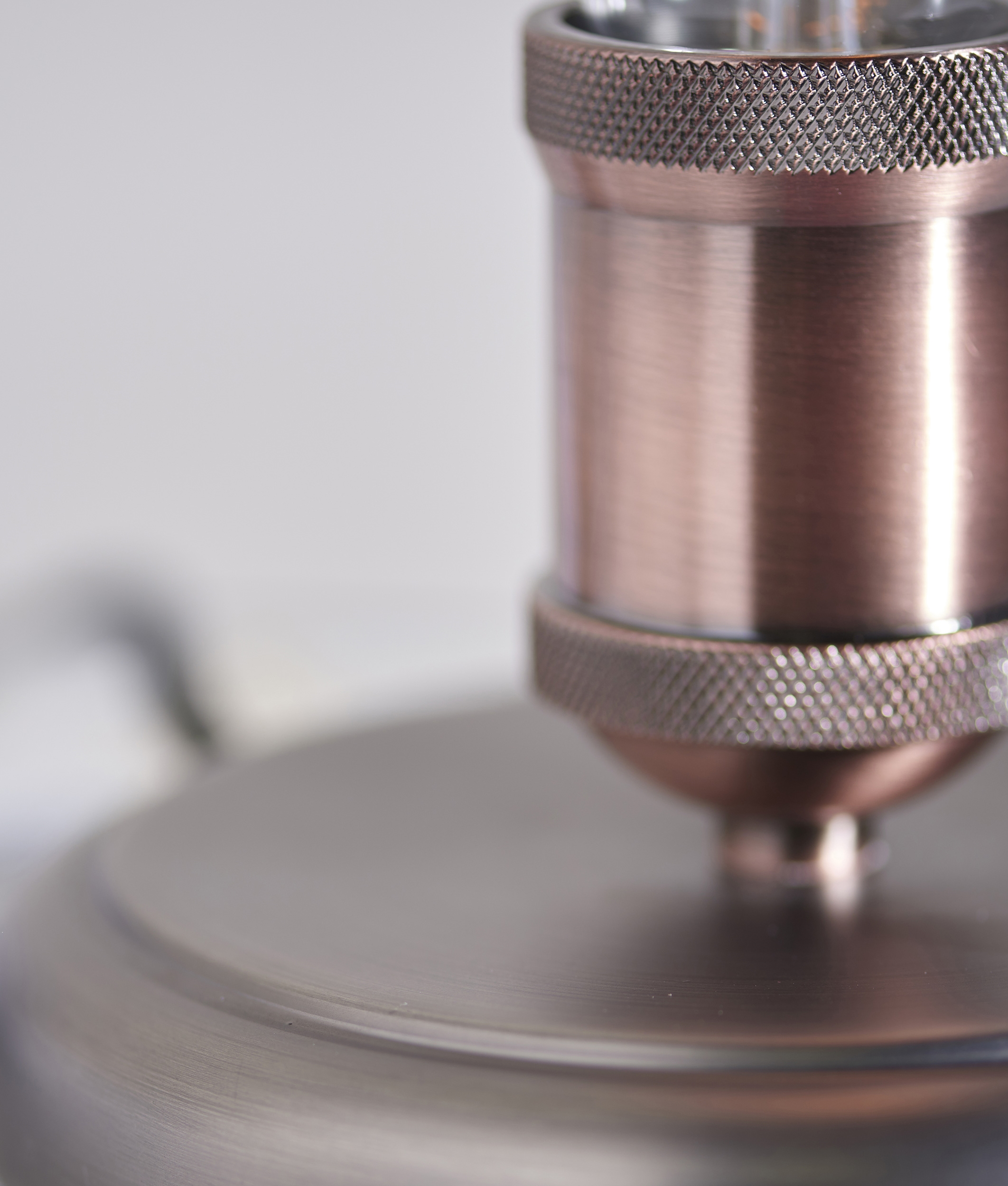 Industrial Table Top Lamp With Toggle Switch - Pewter & Copper