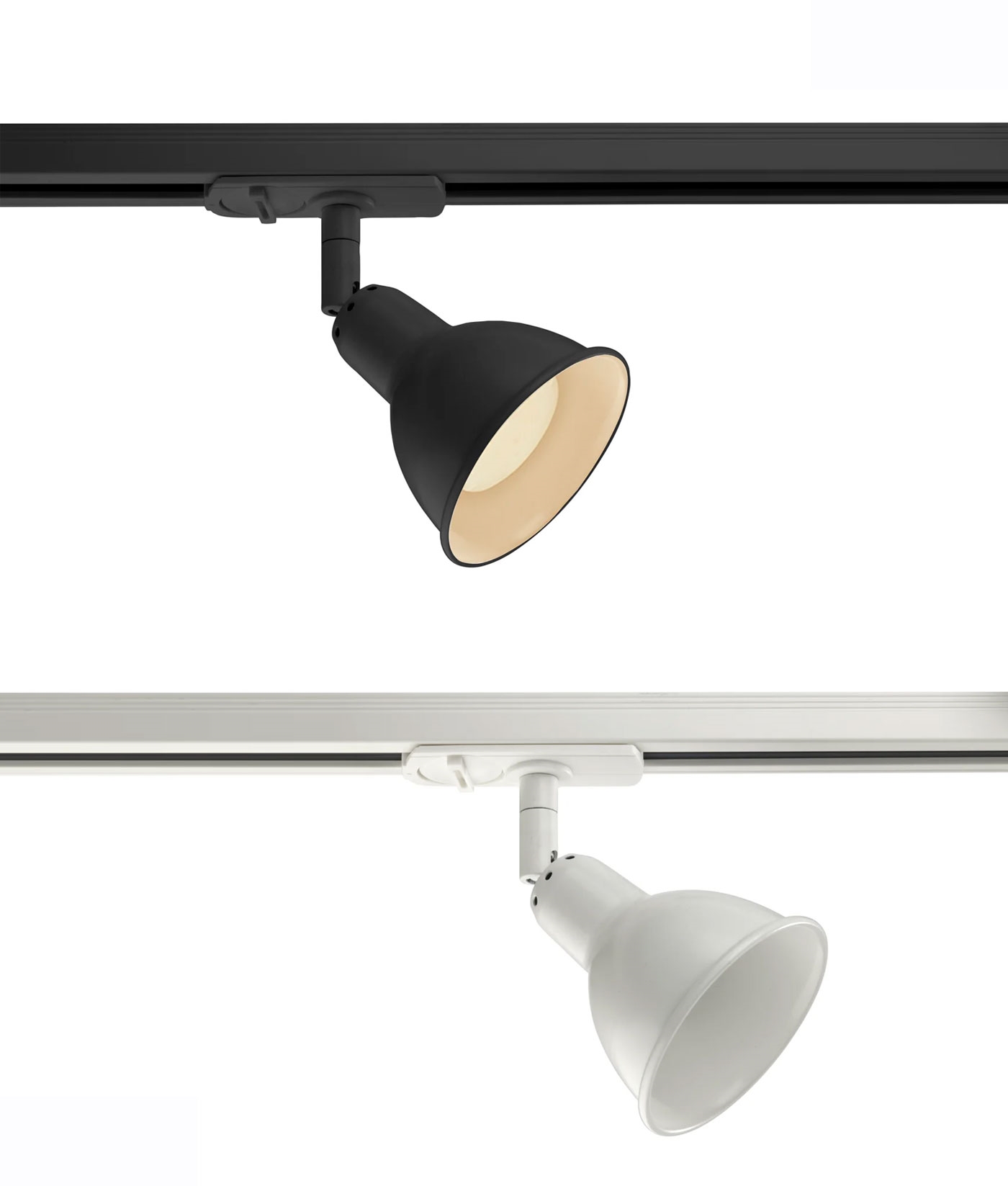 White or Black Industustrial Style Shade Track Head