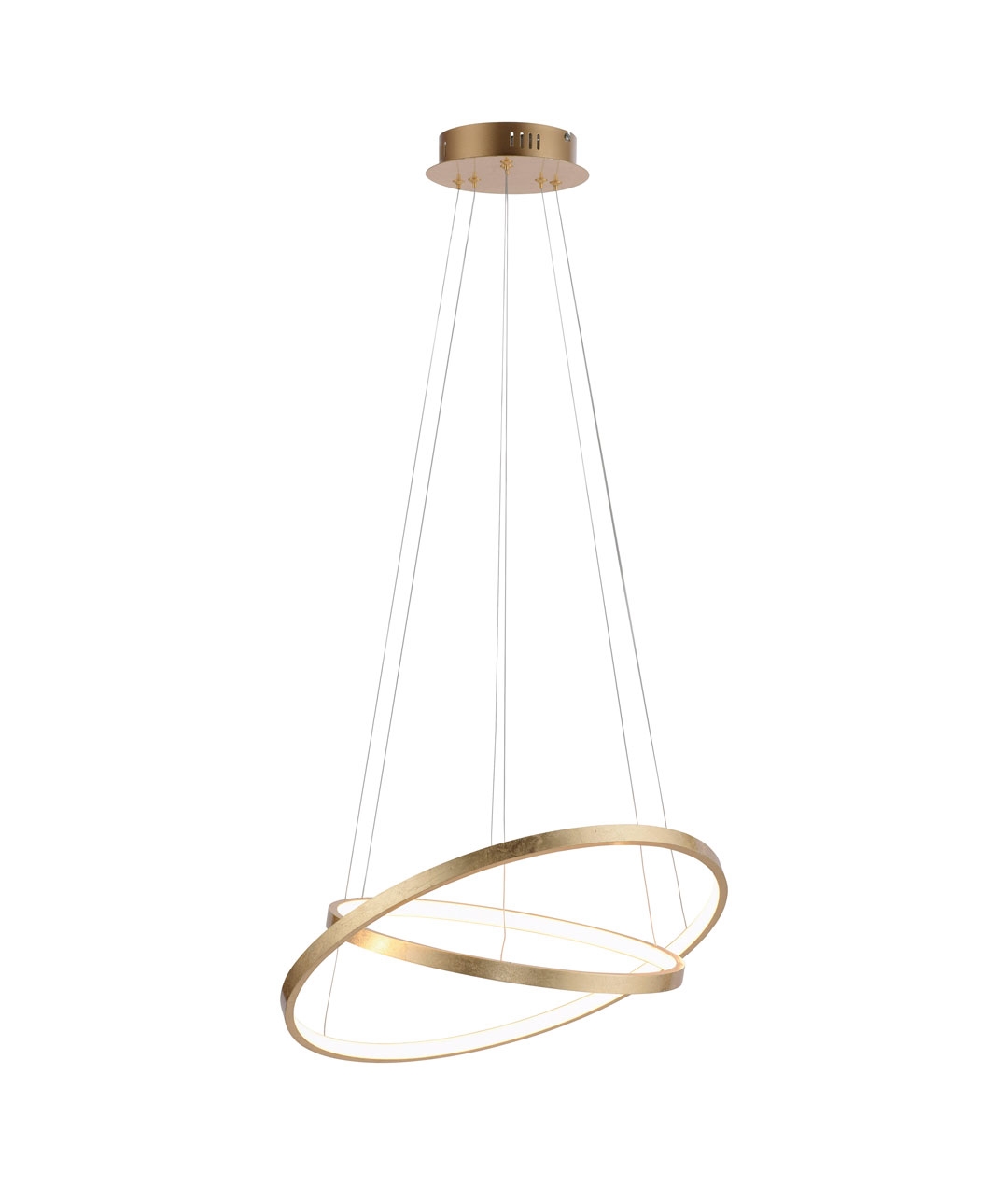 LED Two Ring Pendant Diameter 500mm - Silver or Gold Finish