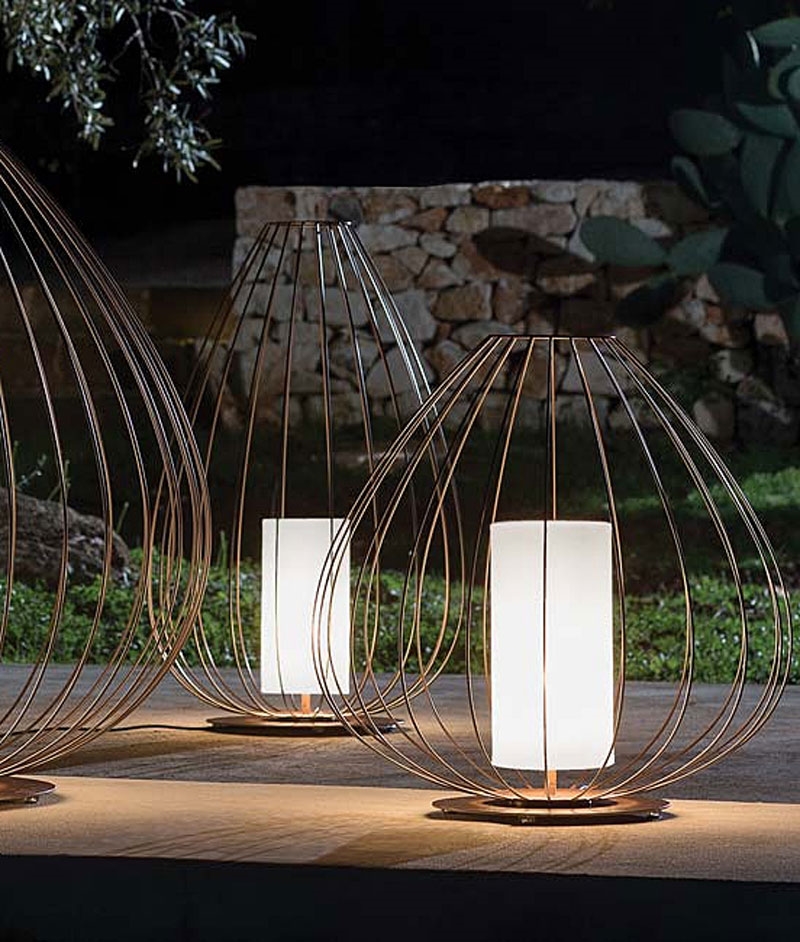 Karman Cell outdoor led floor lamp Bronze - Designer Lantern Floor ...