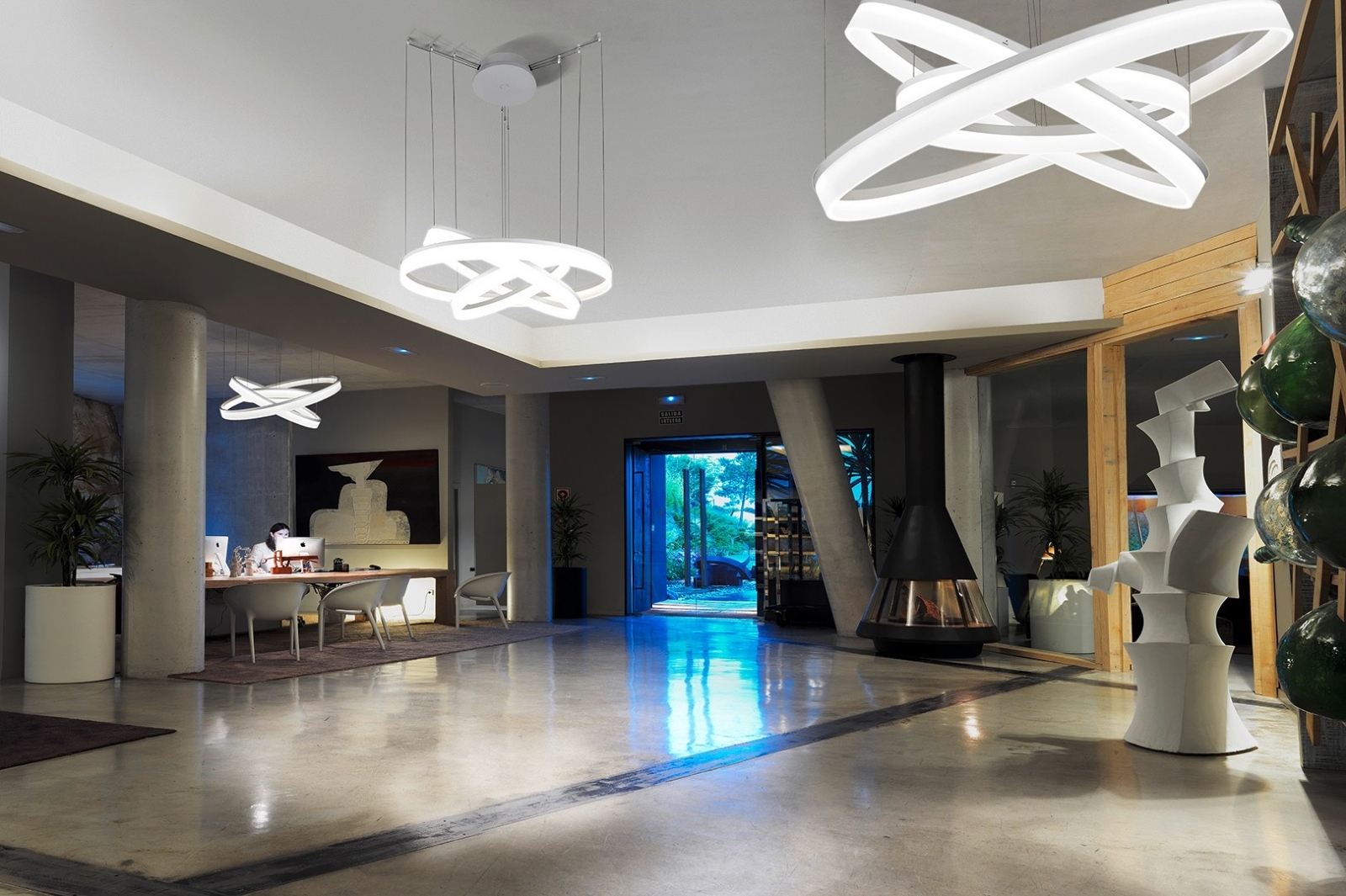 Circular Ring LED Pendant - 3 LED Rings Interwoven