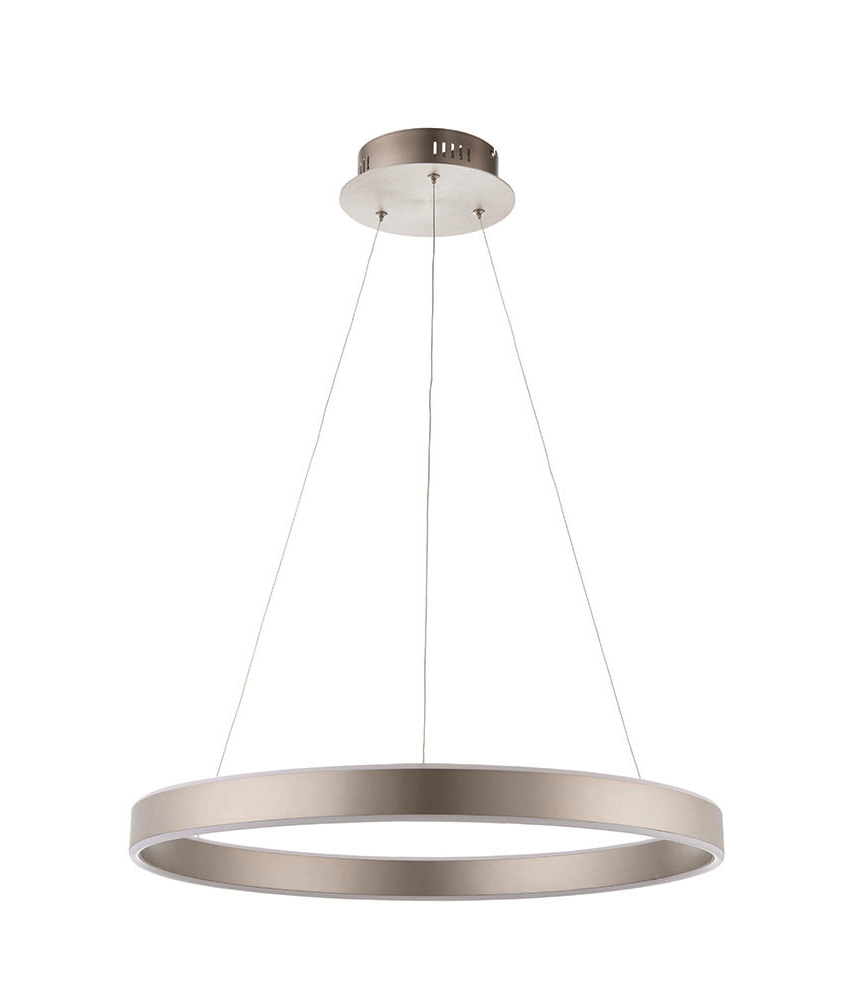 Dimmable Circular Matt Nickel LED Pendant 600mm Diameter