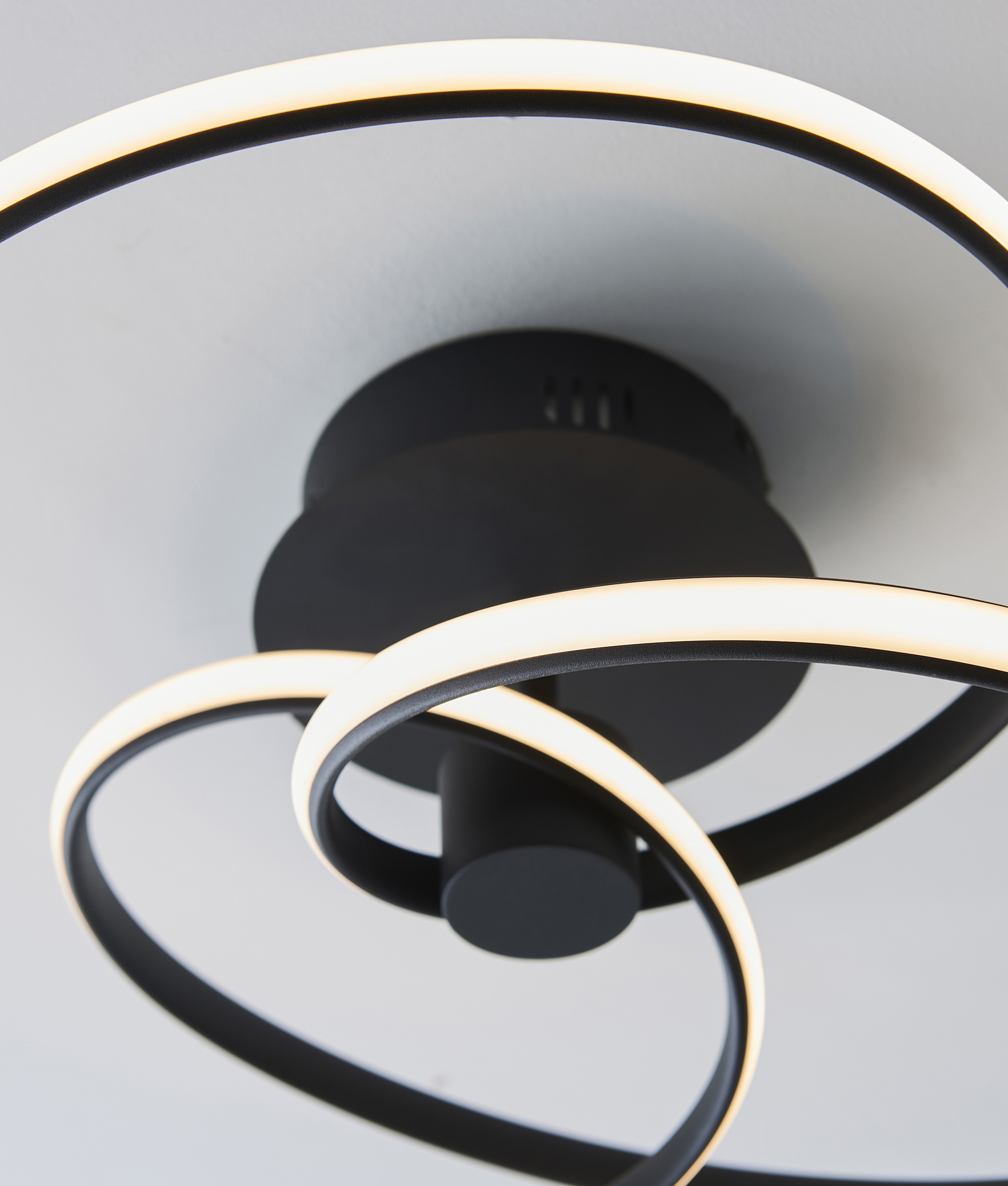 Integrated LED Loop Semi-Flush Ceiling Light - Black