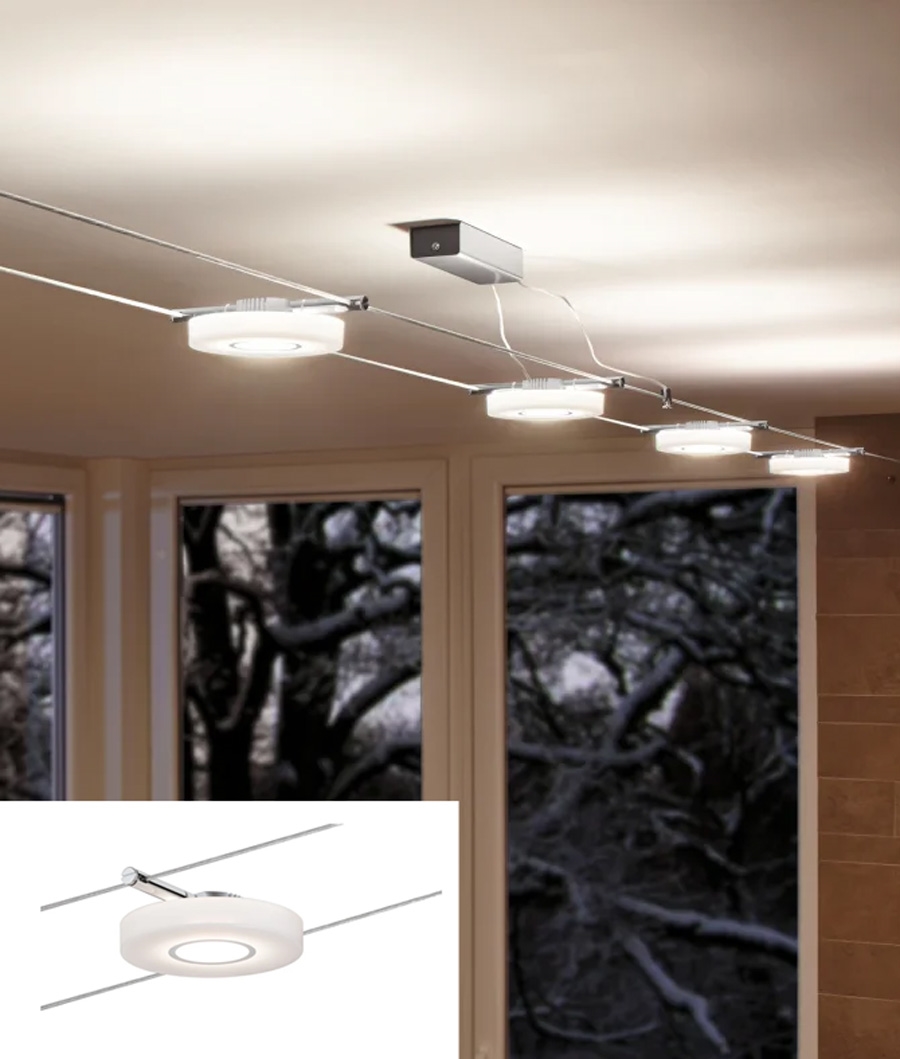 Ready to Install Track Wire Kit with 5 LED Round Spots