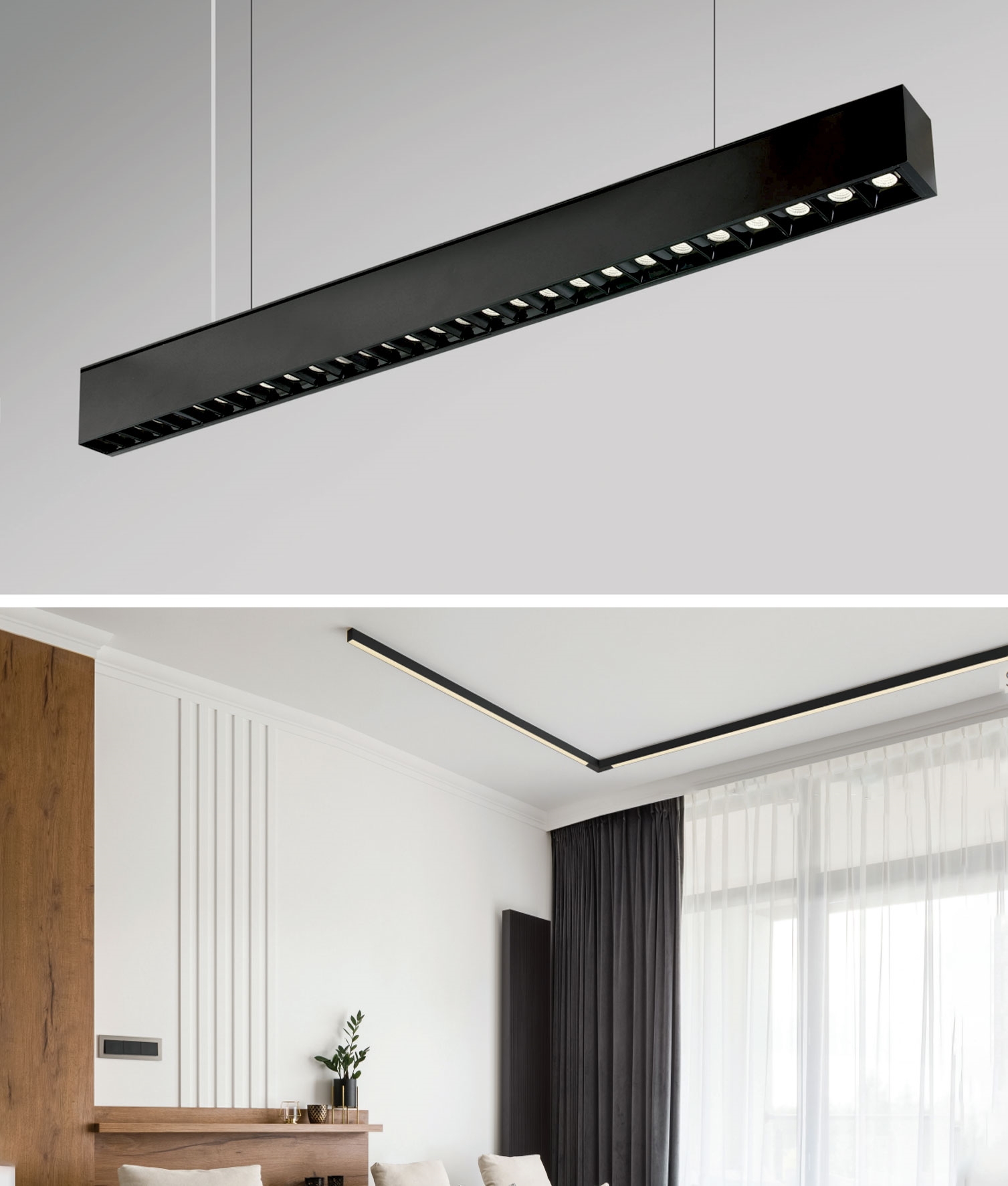 UGR compliant linear LED lighting solutions. Wire suspended or ceiling ...