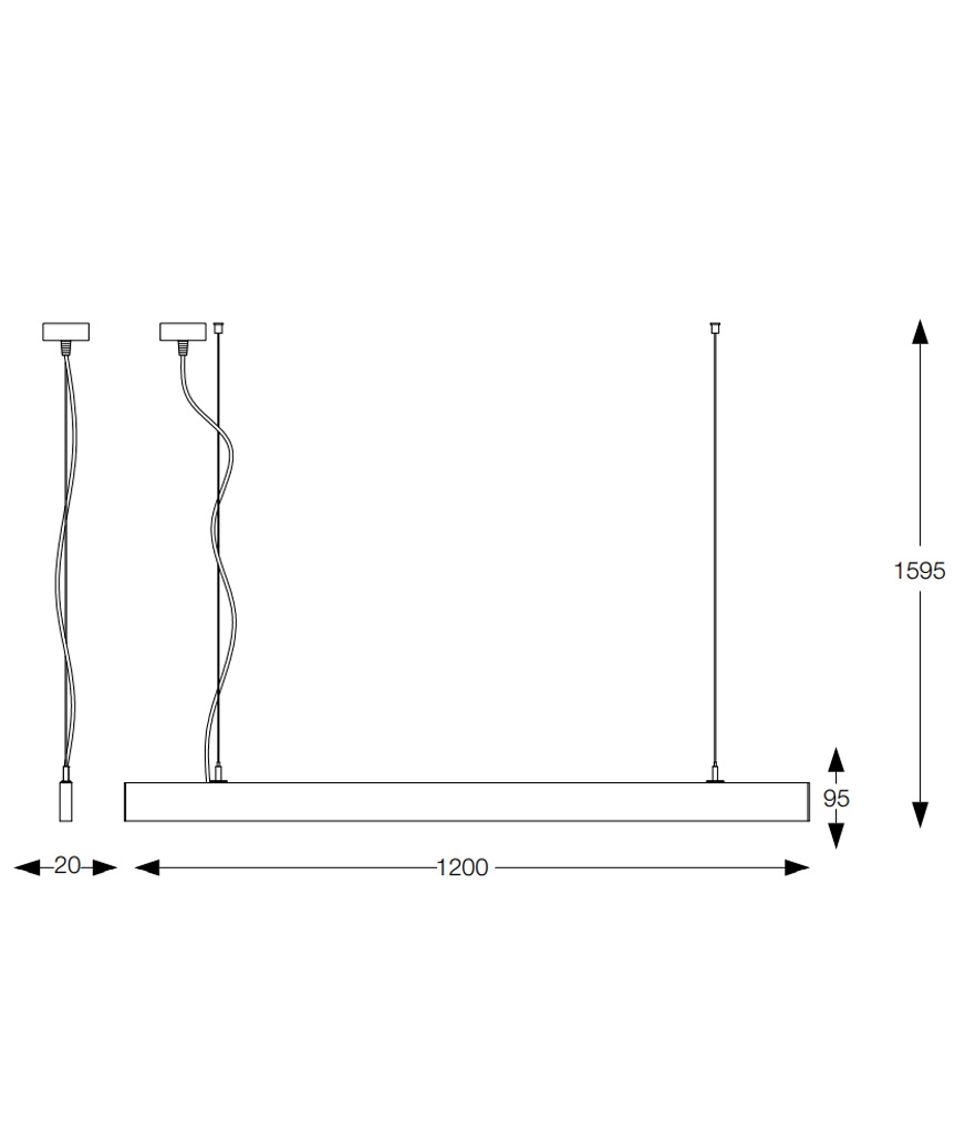 Linear LED Suspended Light - Linkable for a Continuous Profile ...