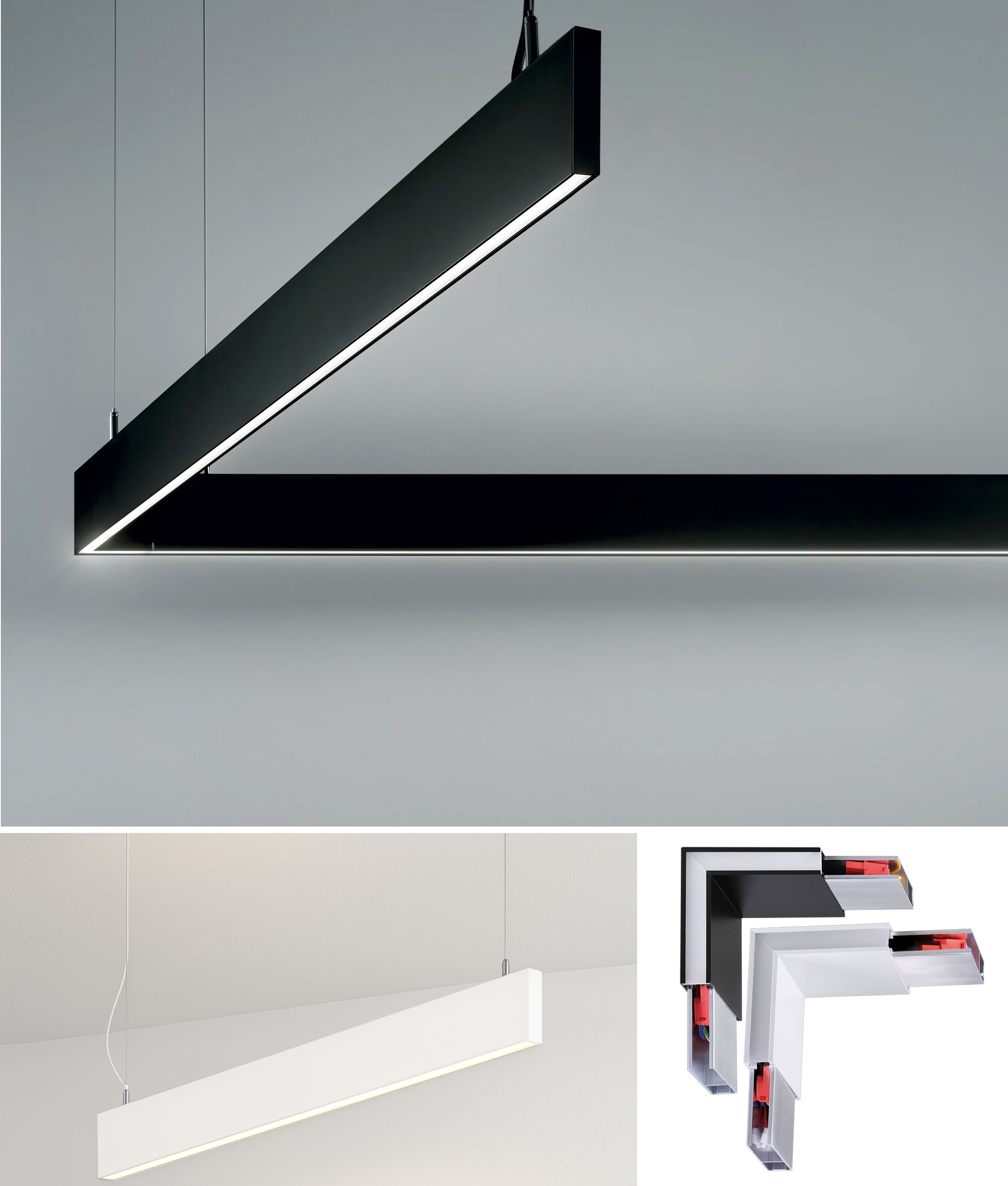 Linear LED Suspended Light - Linkable for a Continuous Profile ...