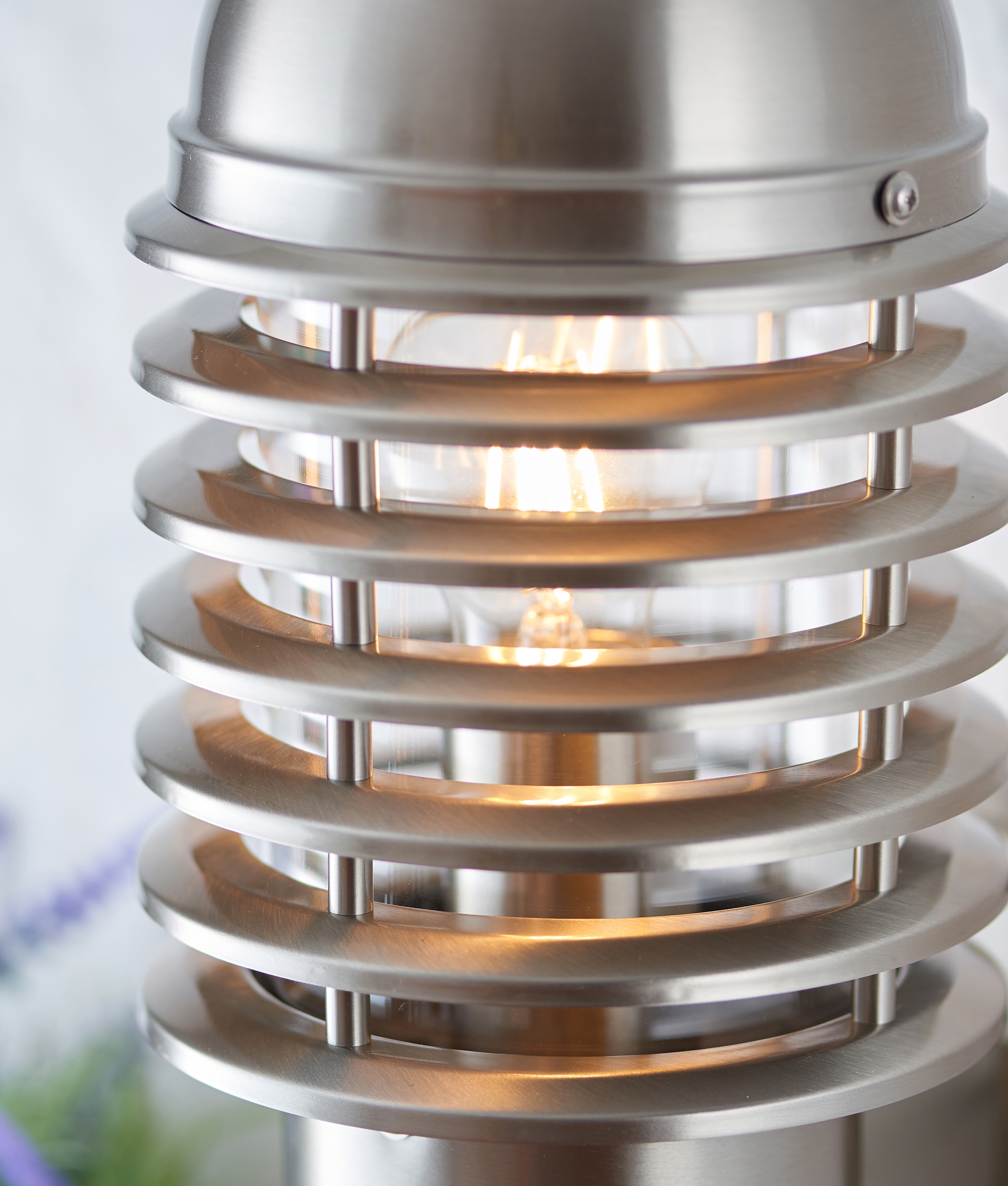 Stylish Nautical Polished Stainless Steel Short Post & Bollard Light