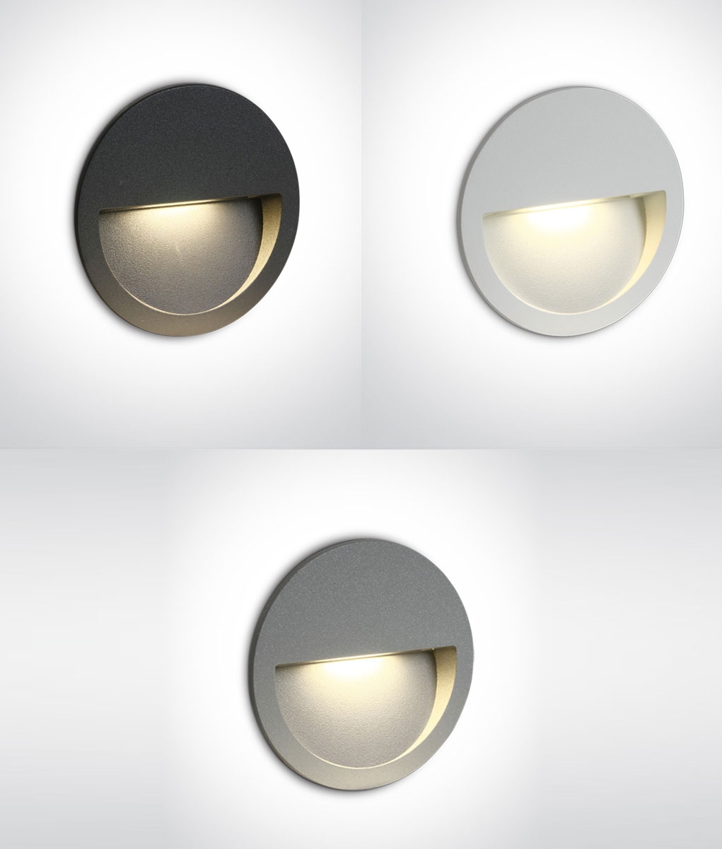 One Light 68068/AN/W ANTHRACITE WALL RECESSED 3W IP65 DARK LIGHT 100-240V