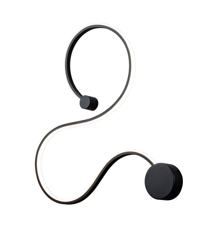 LED Swirl Wall Light with Slim Profile in Gold Leaf or Black