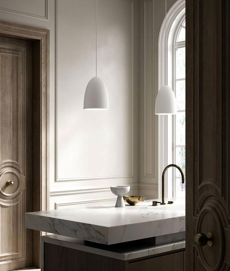 Large Classic Bullet Light Pendant in Black or White