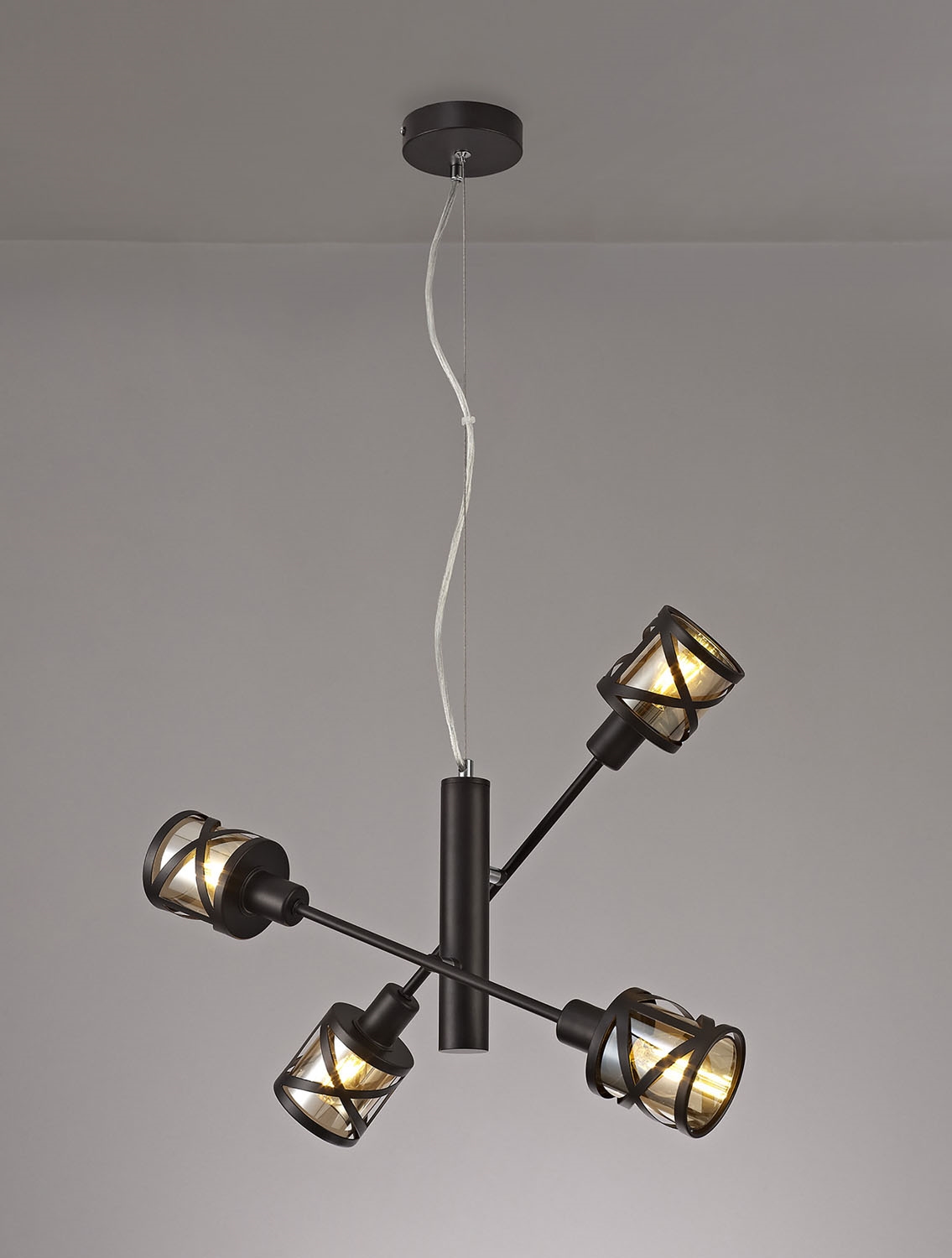 Menato 4 Light Adjustable Pendant E14 - Oiled Bronze & Polished Chrome ...
