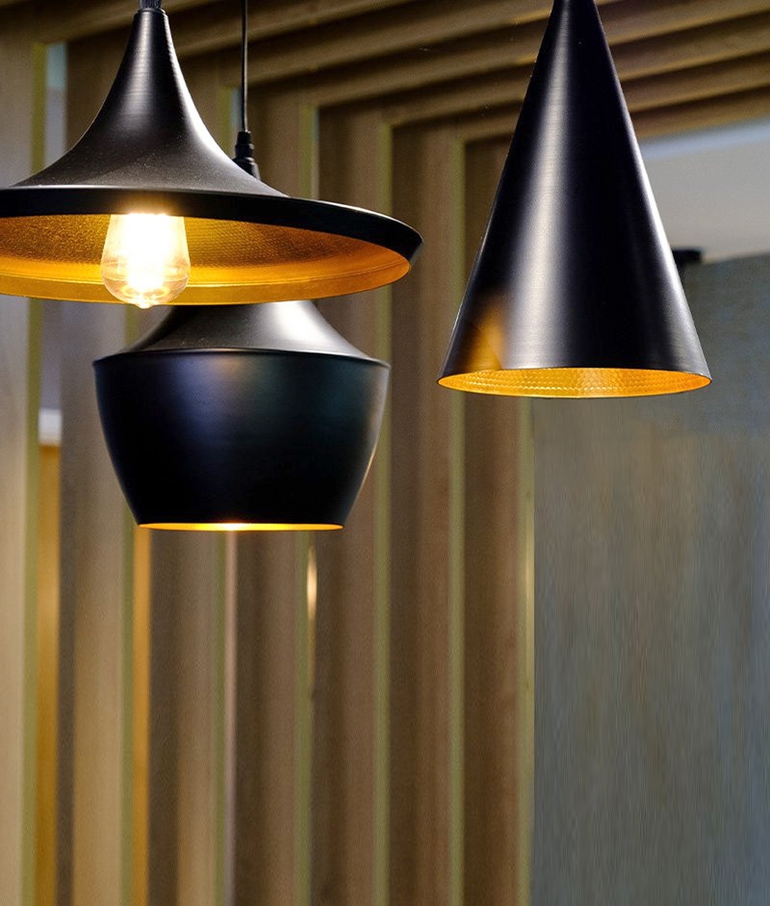 Shallow Single Metal Pendant with LED Lamp