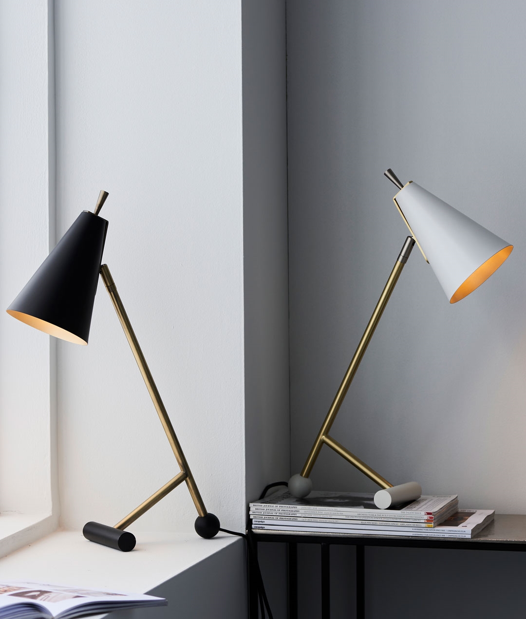Mid-Century Styled Fully Adjustable Task Light - Black or White