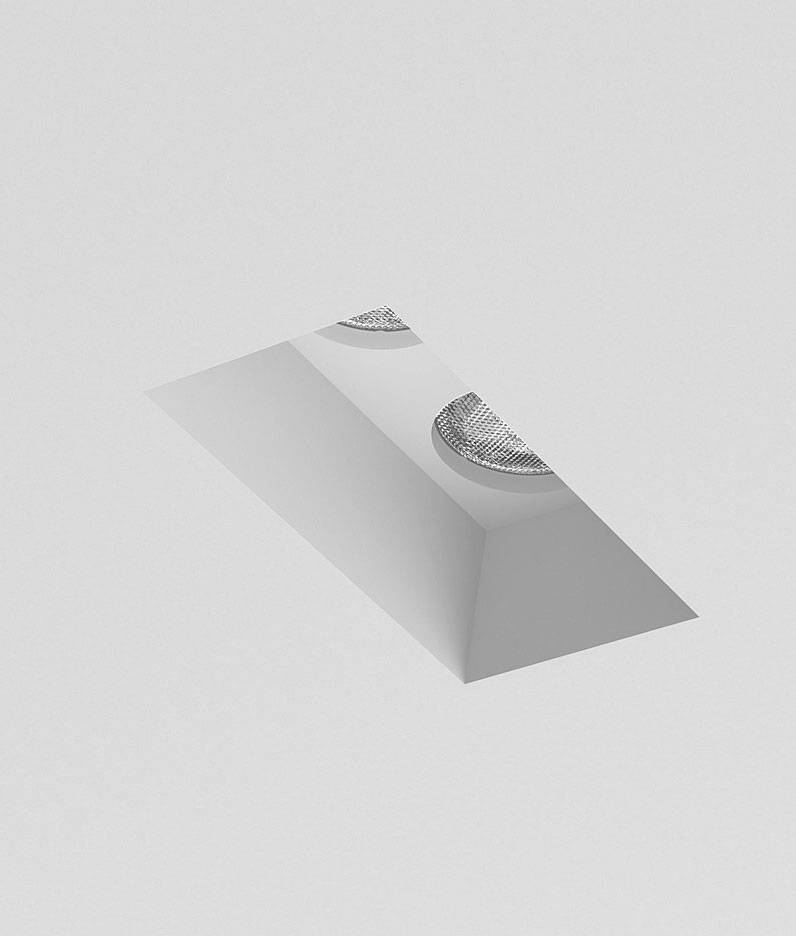 Double Lamp Trim Less Recessed Plaster-in Downlight