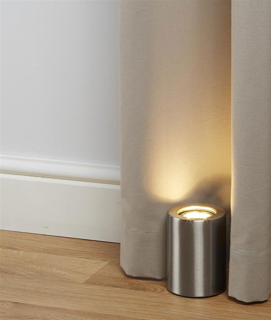 Simple Satin Silver Floor Uplighter for GU10 Bulbs