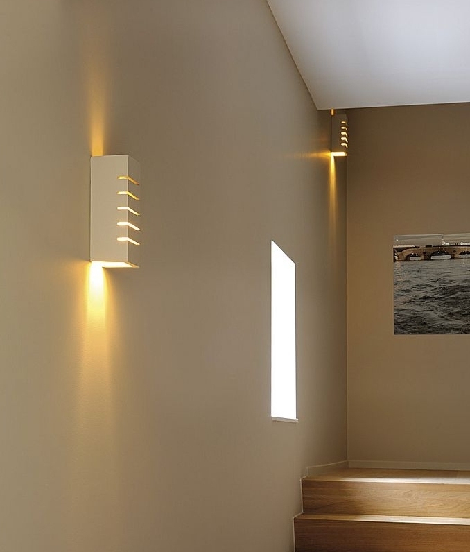 Up and Down Cut-Out Detail Plaster Wall Light - Can be Painted