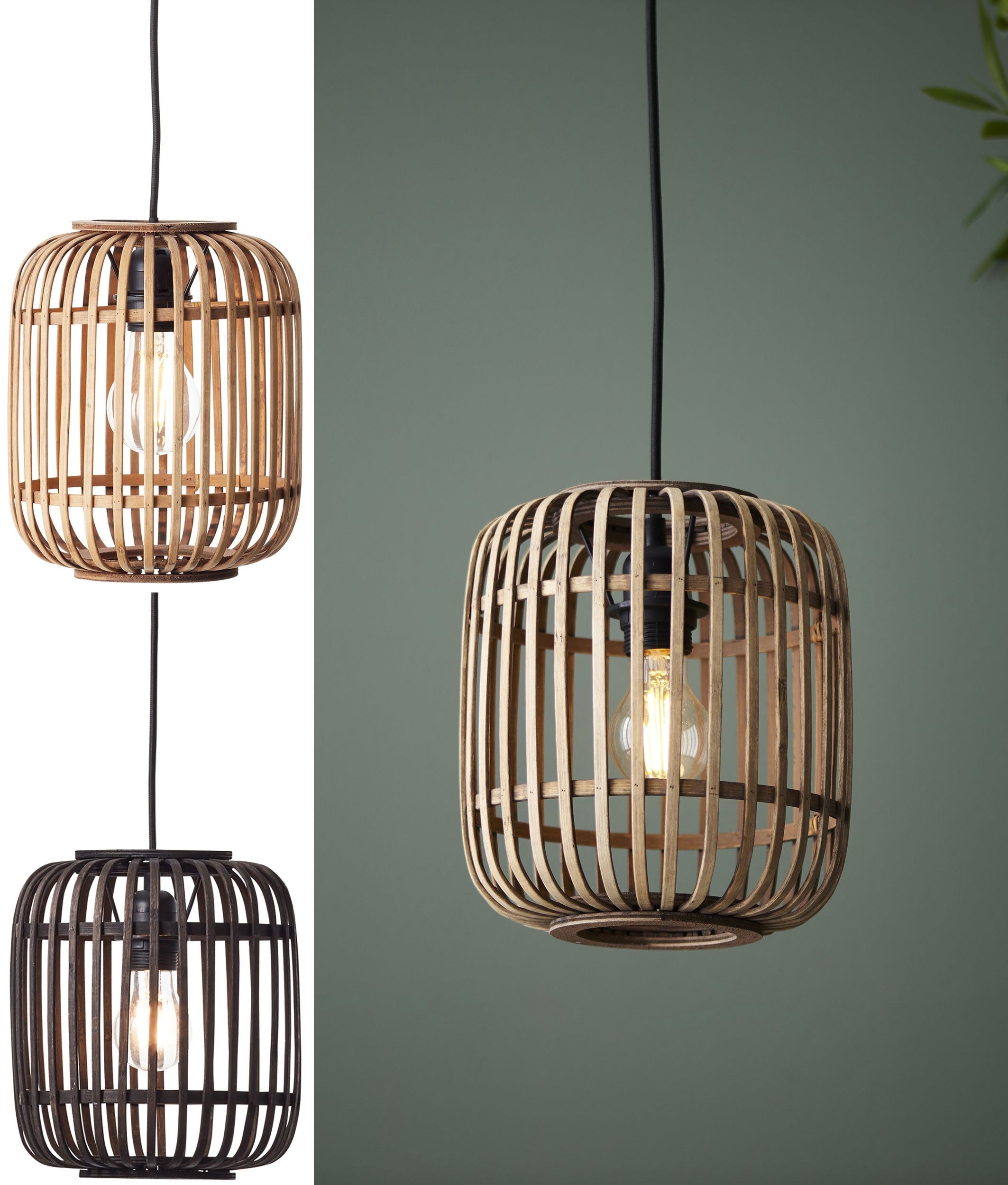 Sandi Boho Natural Bamboo Hanging Ceiling Light- Sustainably Sourced