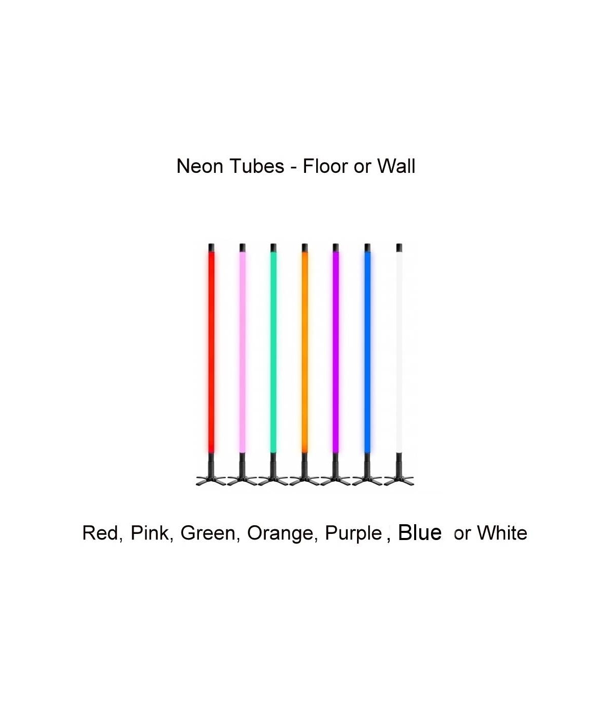 Neon Slim Tube Floor or Wall Light in Eight Colours