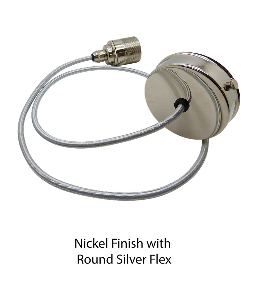 1 Metre Pendant Flex and Ceiling Rose for E27 Bulb