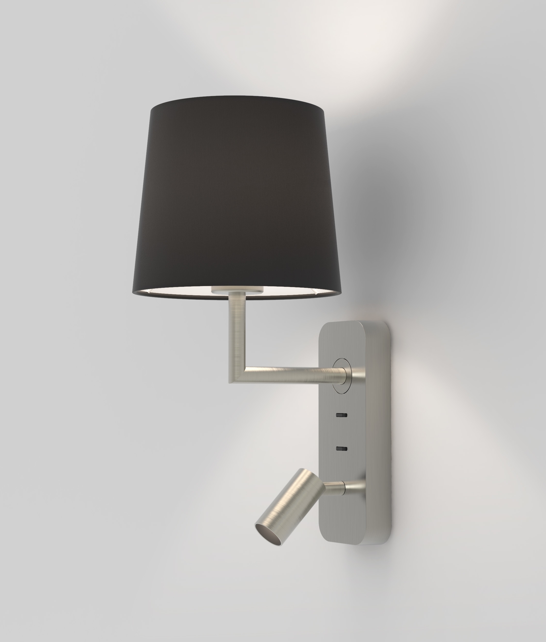 Bedside Light with Shade & Adjustable LED Spot Light - Dual Function