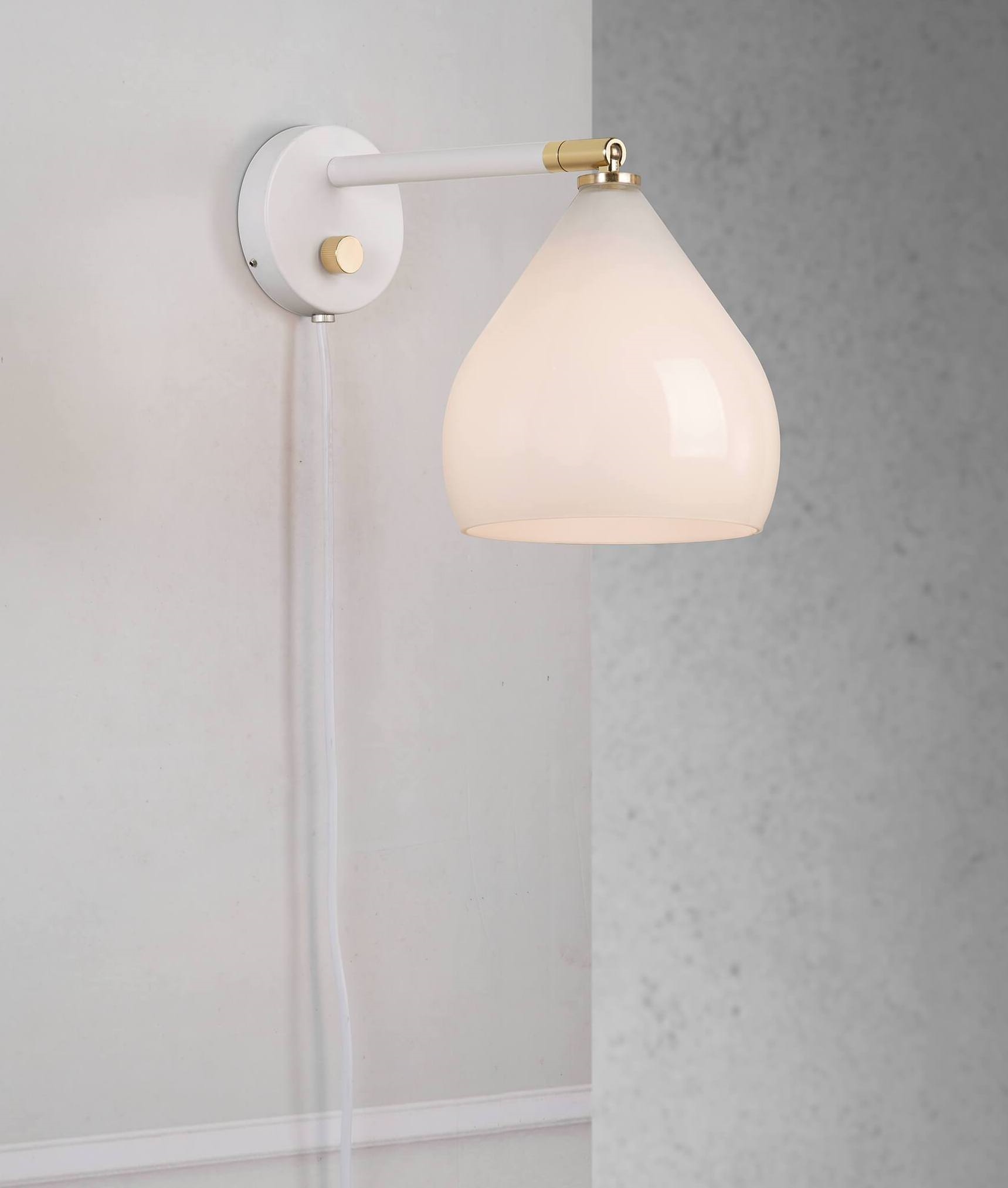 Elegant Glass Wall Light with Built-In Dimmer Switch - Tinted or Opal Glass