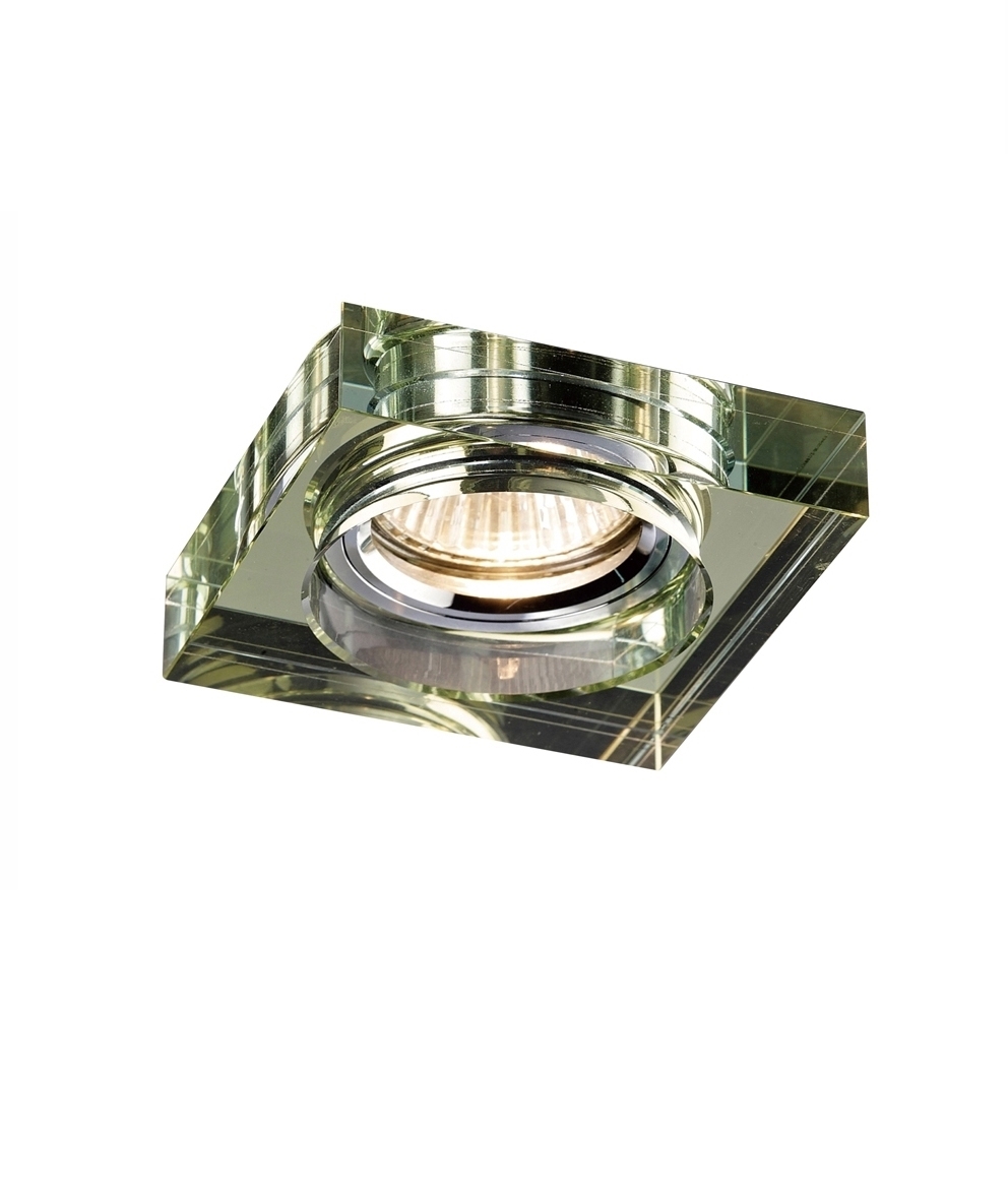 Square Crystal Glass Downlight with Deep Recessed Lamp