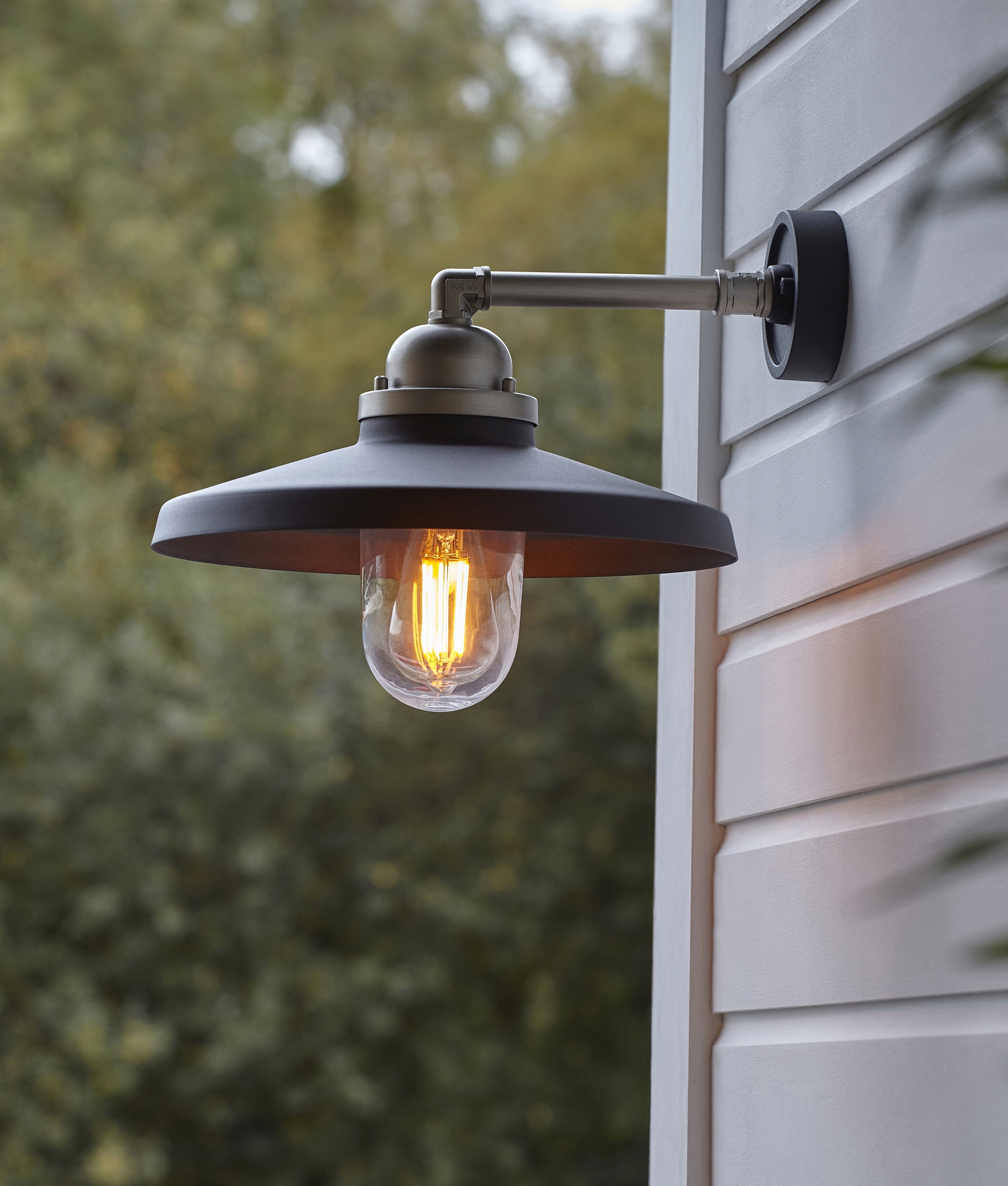 Vintage Pipework Metal & Glass Outdoor Barn Wall Light