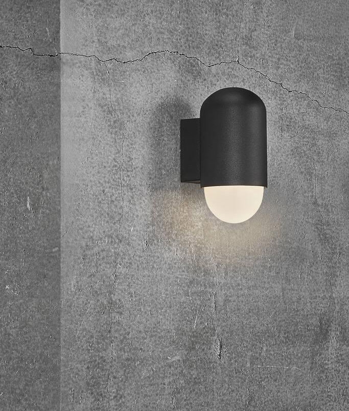 Black or Sand Pill Shape Exterior Wall Light IP44