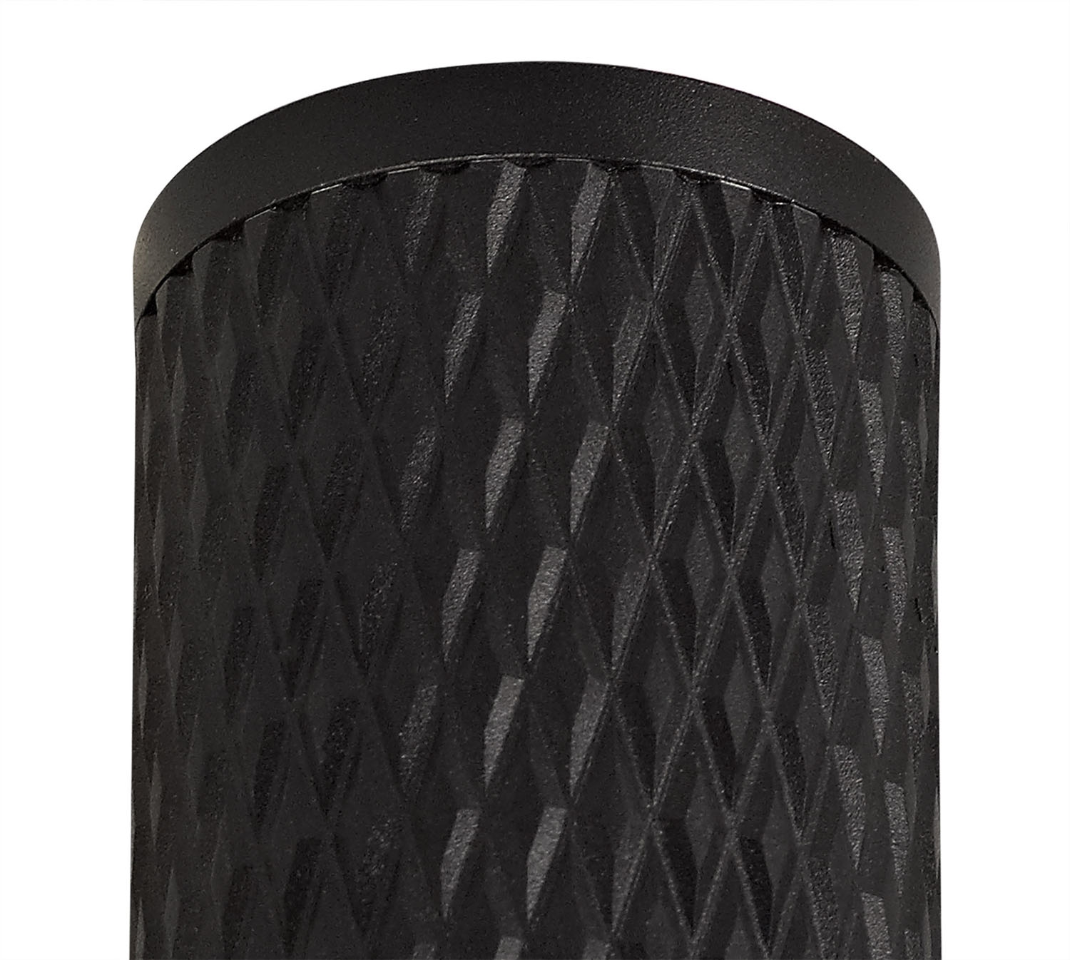 Piper 1 Light 11cm Surface Mounted Ceiling GU10 - Sand Black & Acrylic Ring